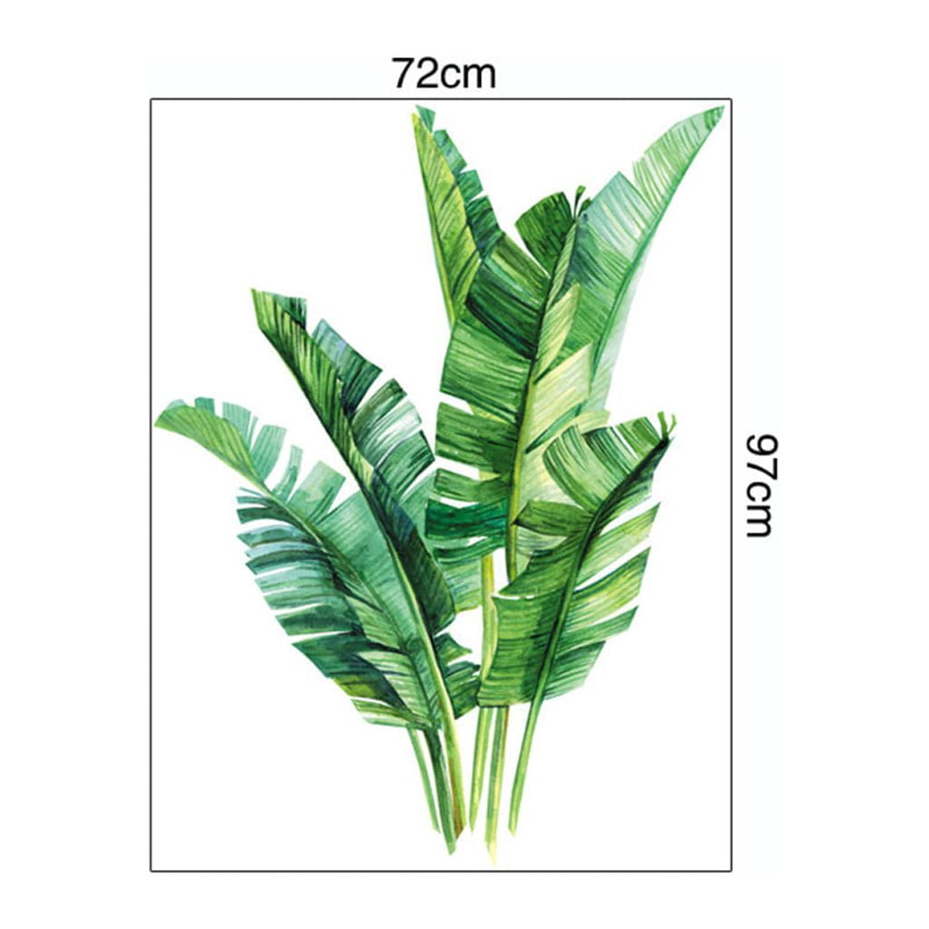 "Tropical Leaves Wall Stickers - Removable PVC Peel & Stick Decor for ...