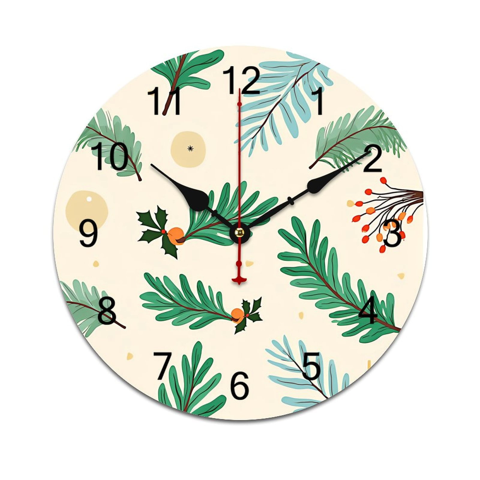 Tropical Leaves Word Saying Big Wall Clock Home Decor Art Watch Living ...