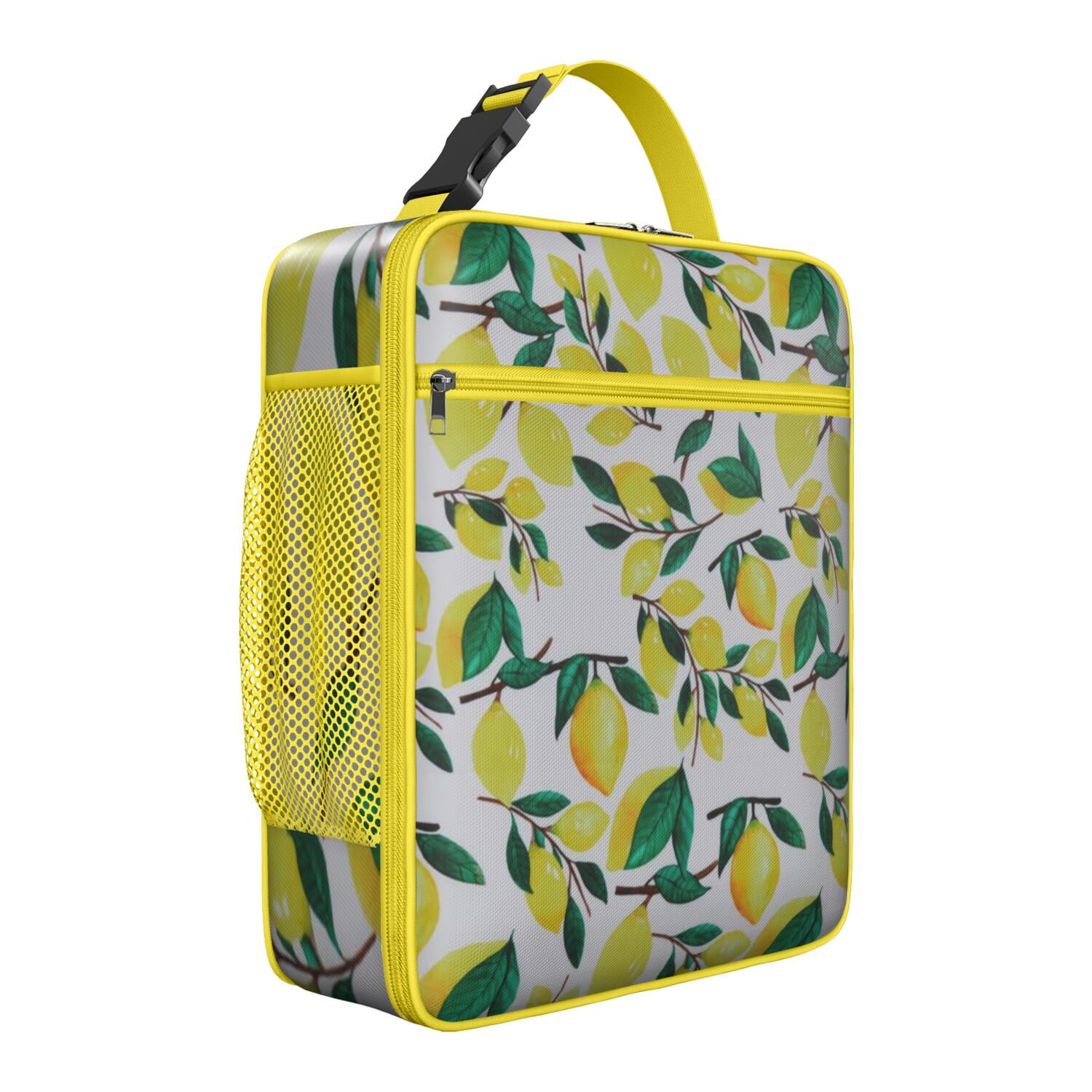 Tropical Lemon Lunch Bag – Yellow Fruit I Love Lemons Floral Summer ...
