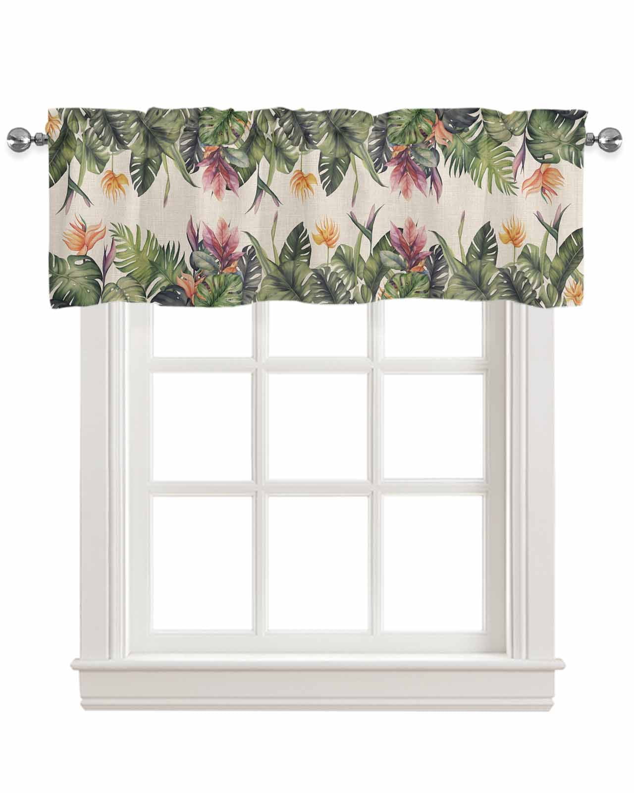 Tropical Linen Curtain Valance for Bedroom/Bathroom/Kitchen/Office ...