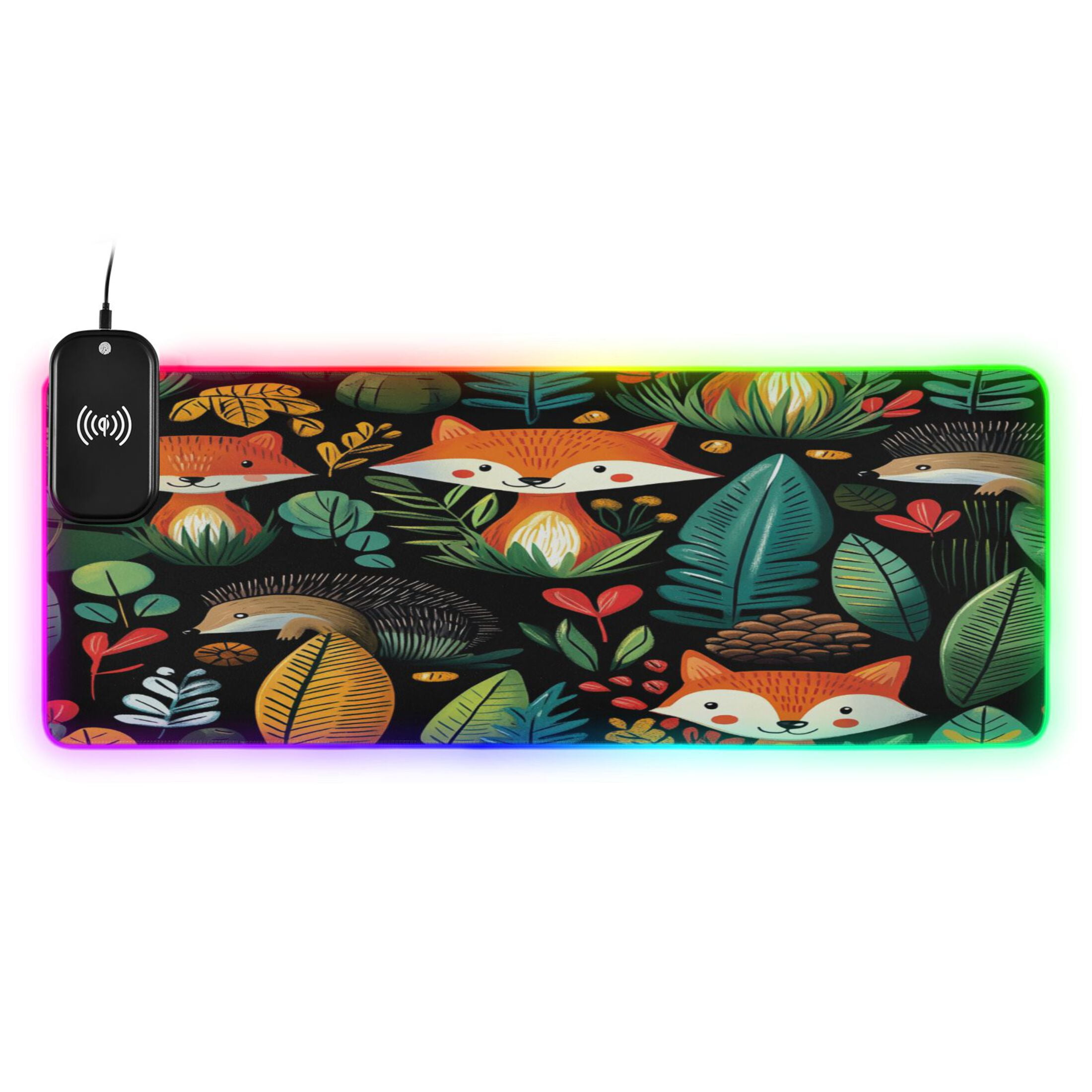 Tropical Little Fox Large RGB Gaming Mouse Pad with Fast Wireless ...