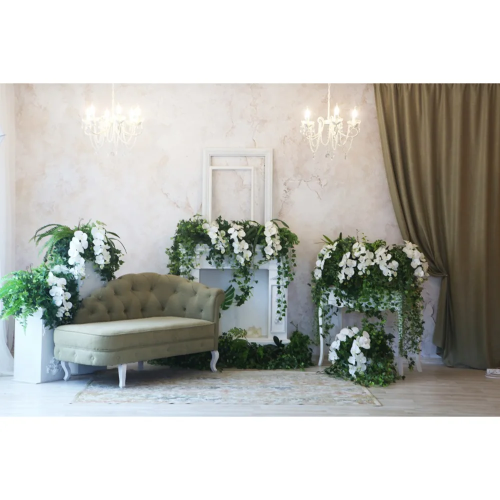 Tropical Living Room Backdrop Photography Spring Grass Wallpaper ...