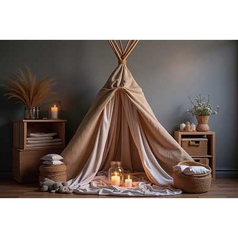 Tropical Living Room Photo Backdrop Bohemian Sofa Bch Chair Drapes ...
