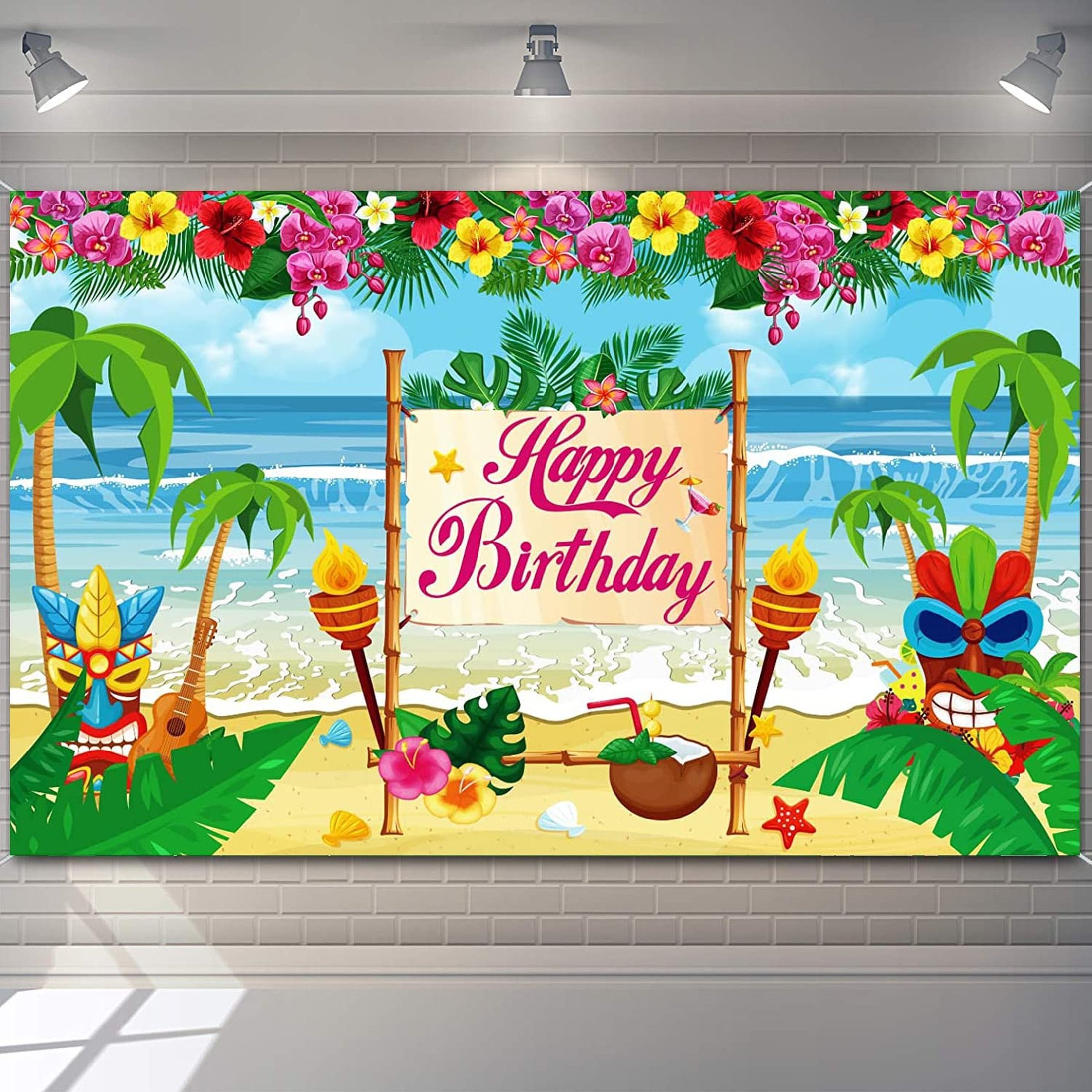 Tropical Luau Aloha Party Pack - Hawaiian Summer Beach Decor Set with ...