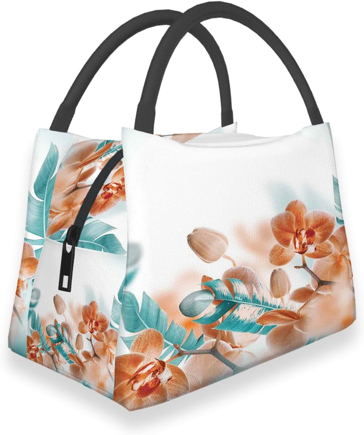 Tropical Lunch Box Reusable Lunch Bag,Leaves Floral Themed Modern Art ...