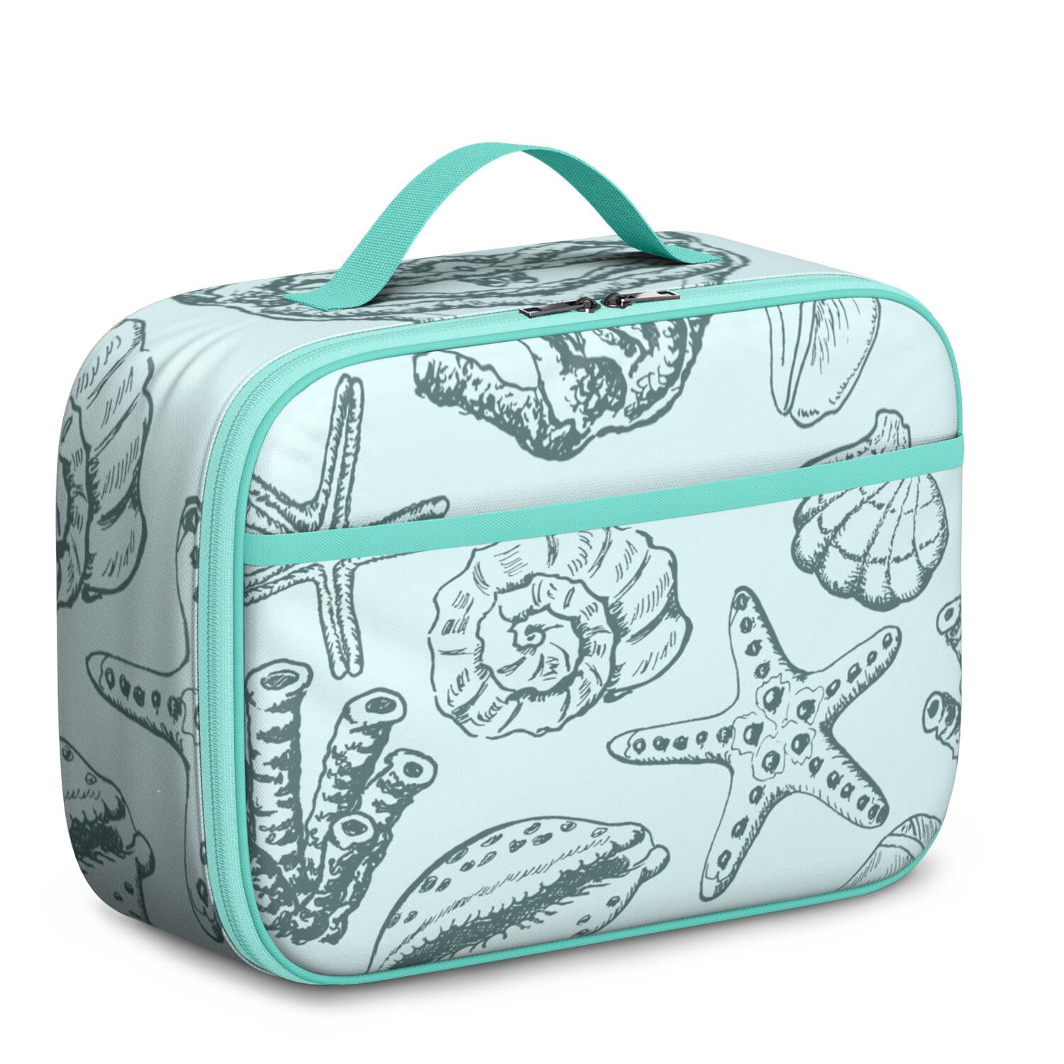 Tropical Lunch Tote – Starfish Beach Seashells Seahorse Fish Creatures ...