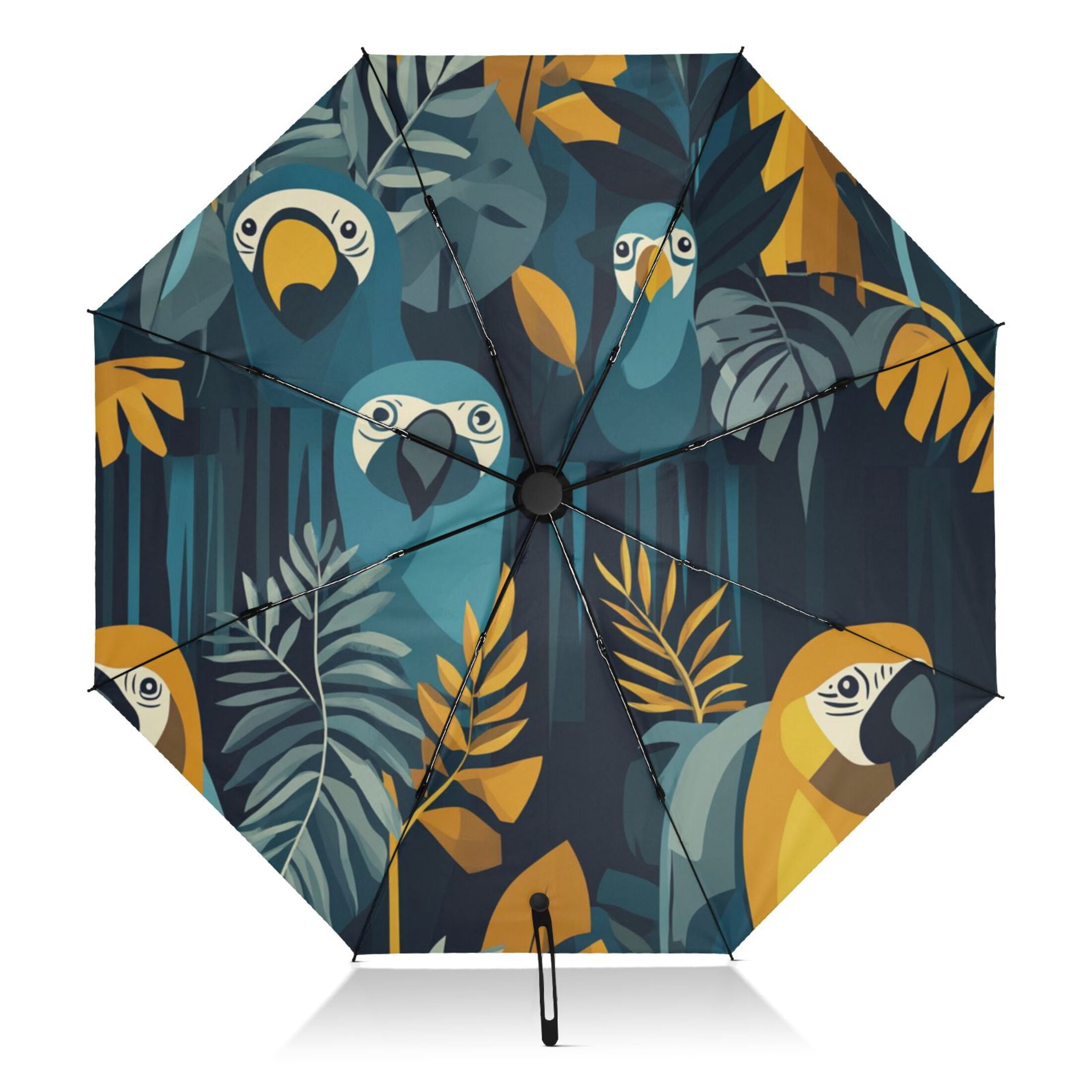 Tropical Macaws and Ferns Extra Large Automatic Umbrella, UV Protection ...