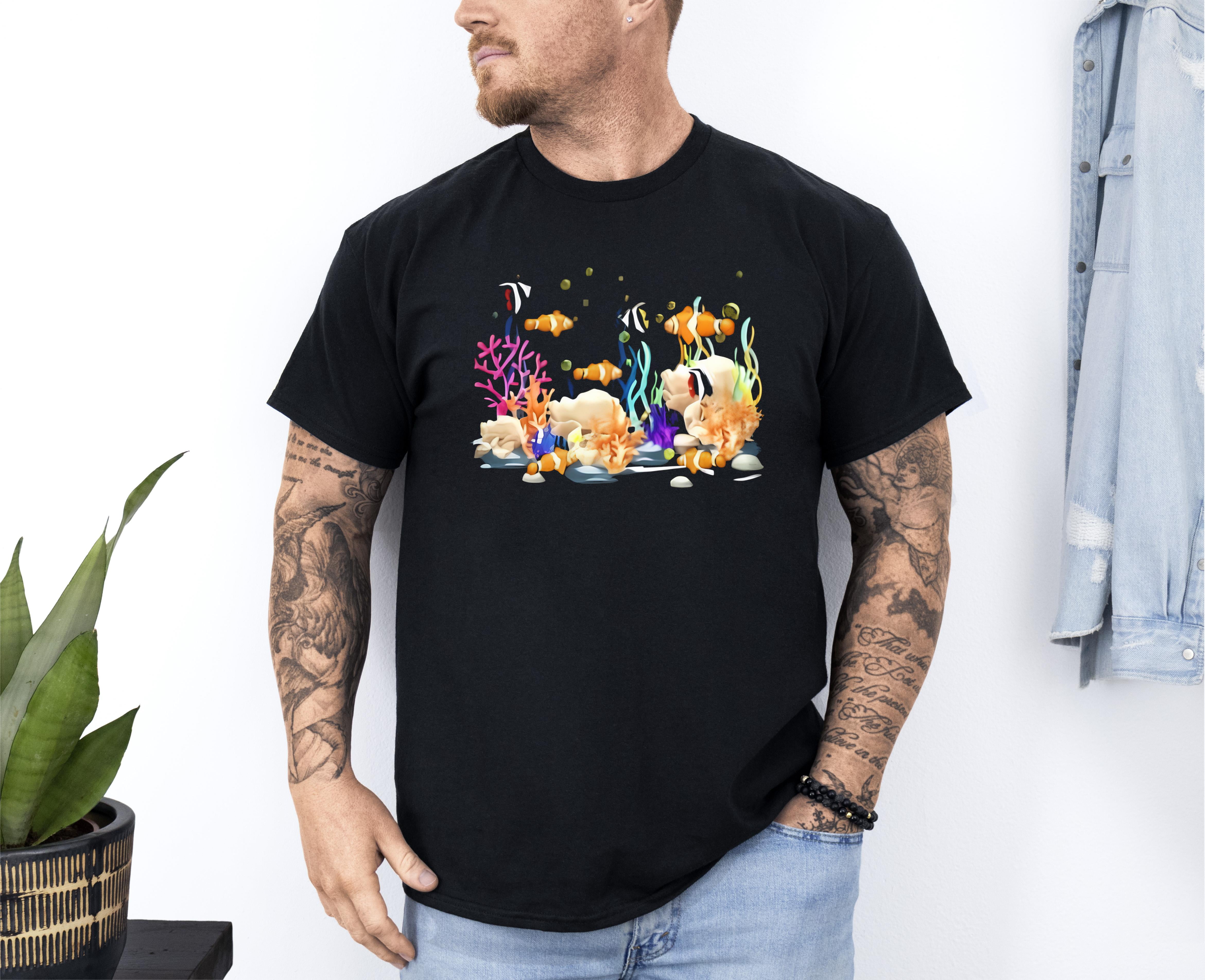 Tropical Marine Life-Inspired Graphic Tee, Clown Fish Design - Walmart.com