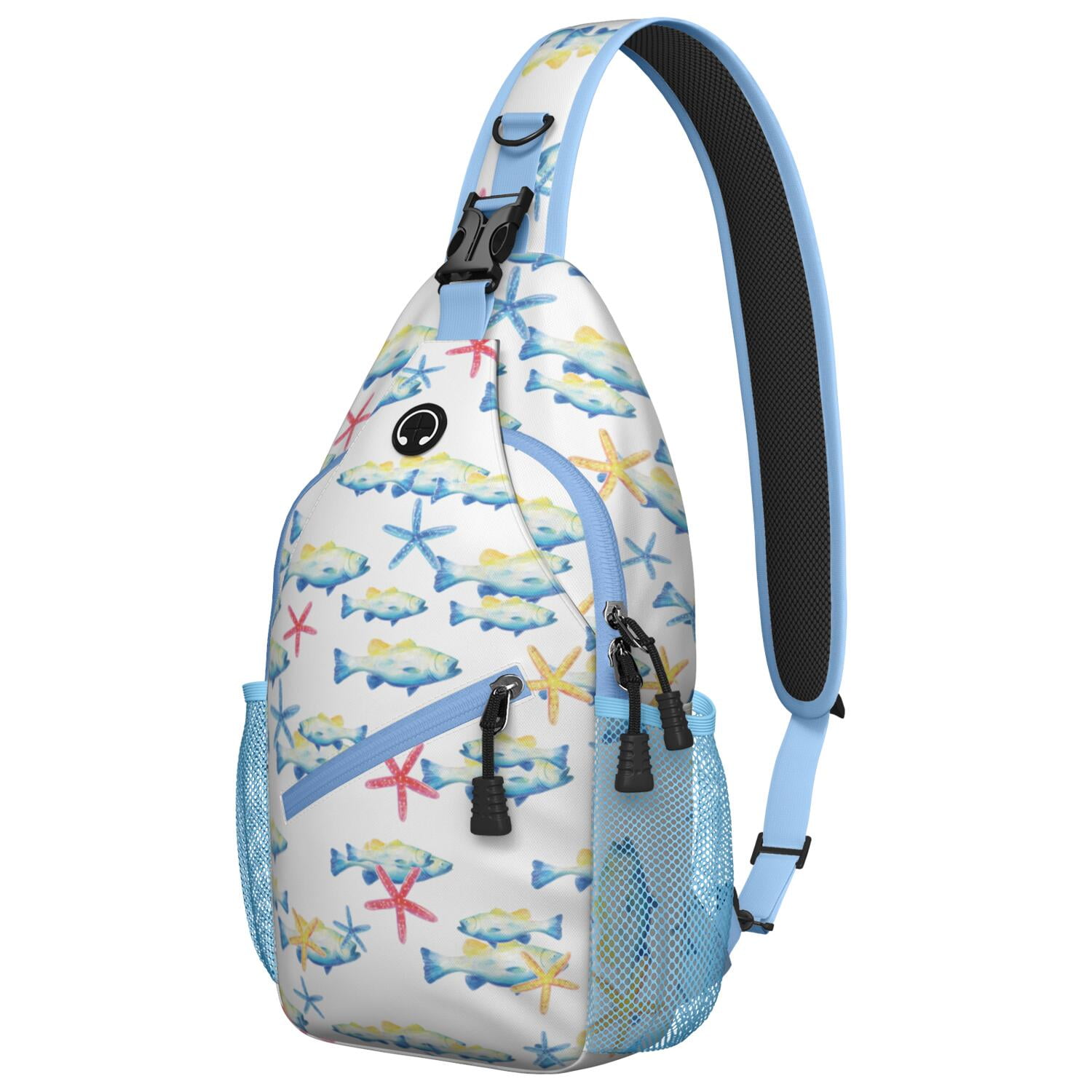 Tropical Marine Sling Bag - SeaHorse & Sea Life Design Hiking Backpack ...