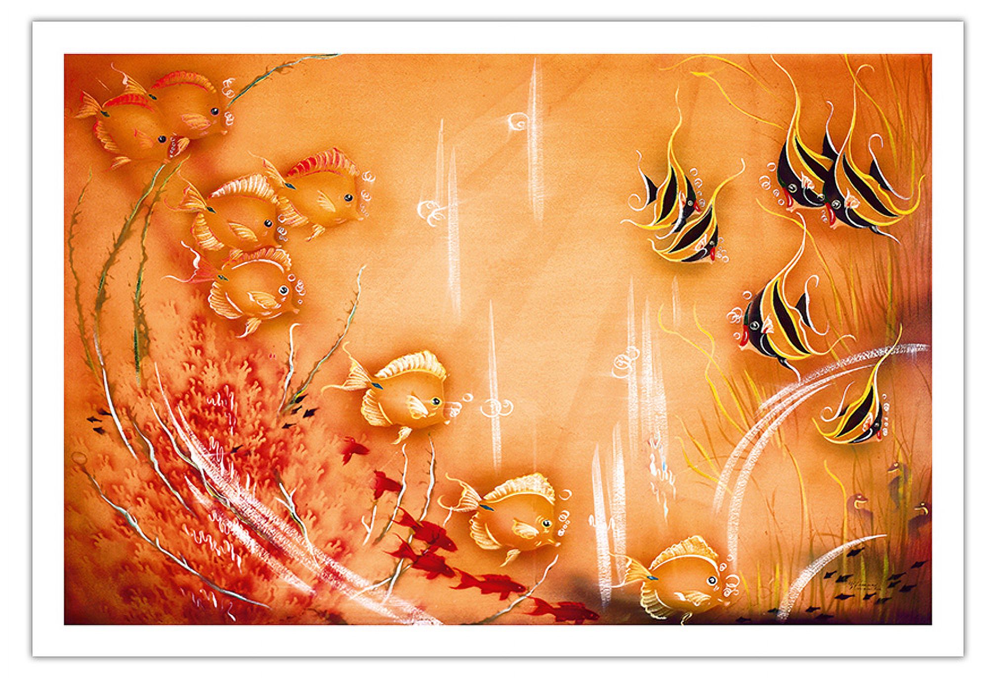 Tropical Moorish Fish Hawai’i - Vintage Hawaiian Airbrush Art by Tip ...