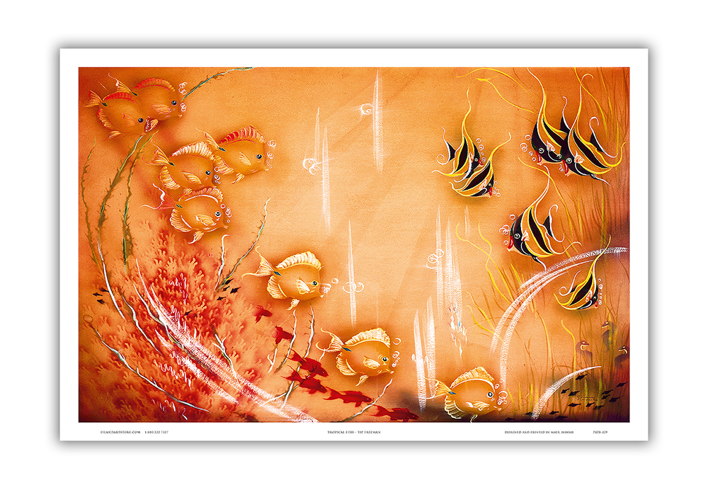 Tropical Moorish Fish Hawai’i - Vintage Hawaiian Airbrush Art by Tip ...