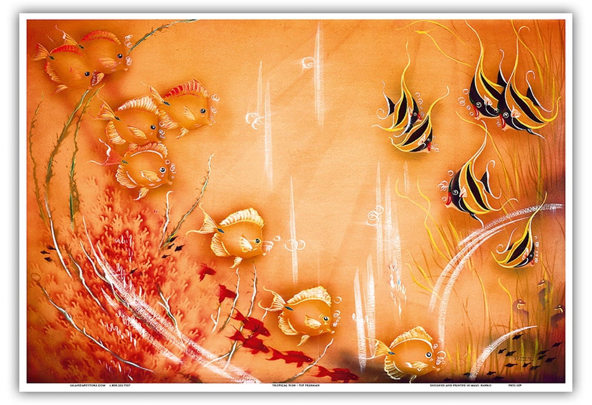 Tropical Moorish Fish Hawai’i - Vintage Hawaiian Airbrush Art by Tip ...