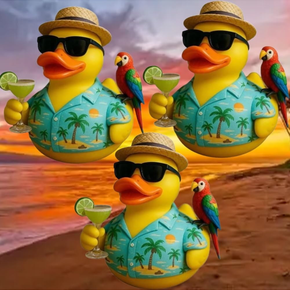 Tropical Music Tribute Duck, Jimmy Buffet Memorial Duck, Resin Tribute ...