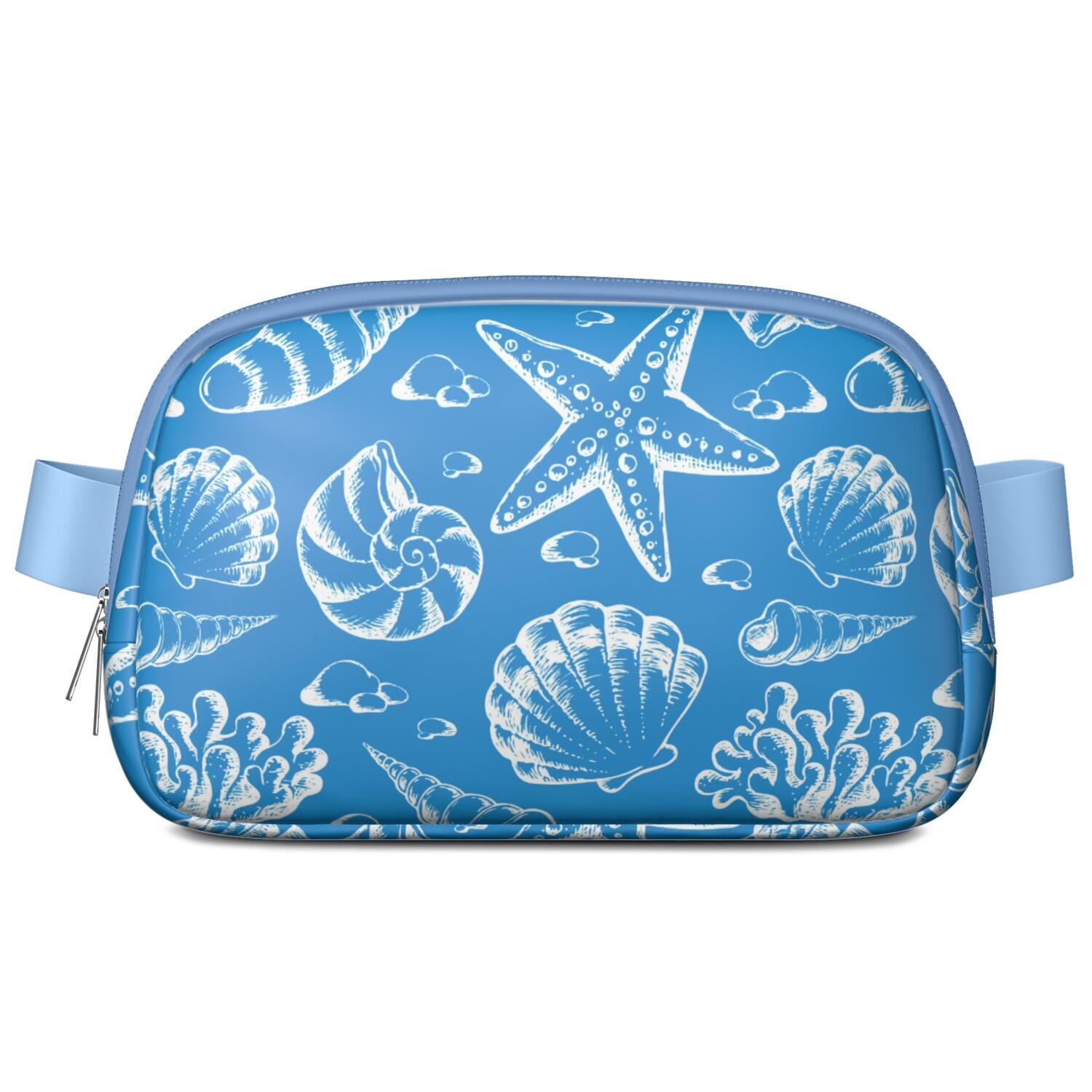 Tropical Nautical Fanny Pack – Starfish & Seahorse Print Belt Bag with ...