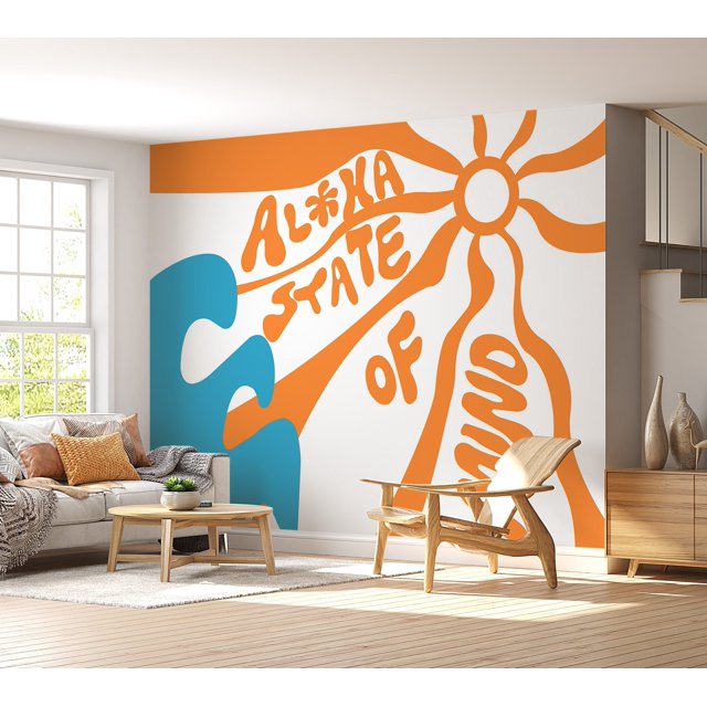 Tropical Non-pasted Wallpaper Wall Mural - Aloha - Walmart.com