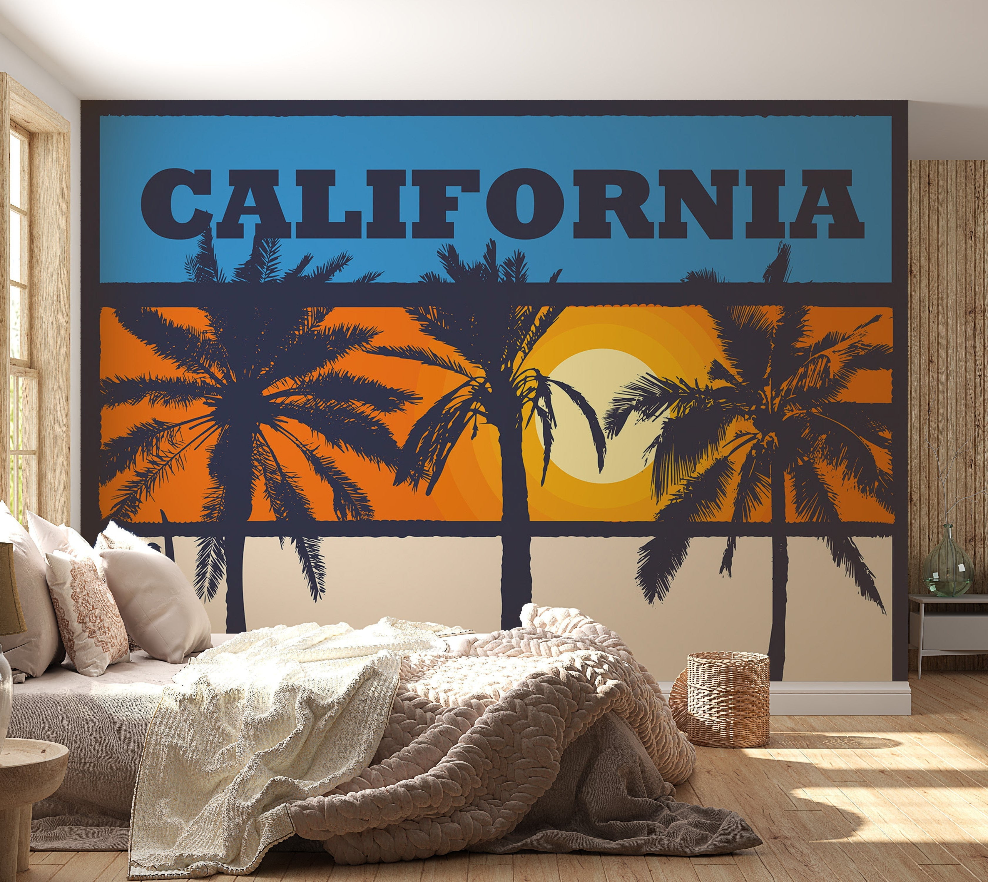 Tropical Non-pasted Wallpaper Wall Mural - California Surfing - Walmart.com