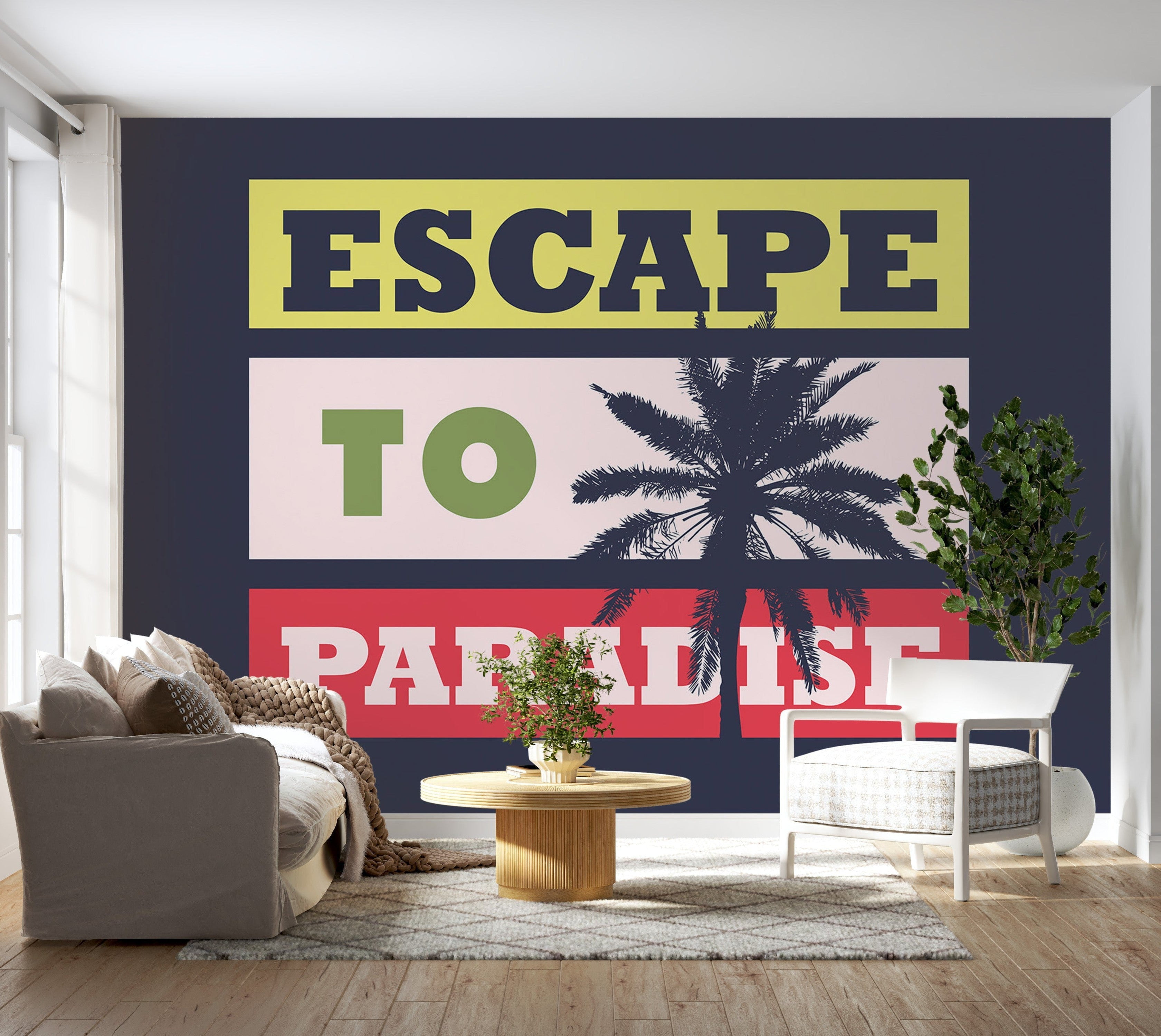 Tropical Non-pasted Wallpaper Wall Mural - Escape To Paradise - Walmart.com