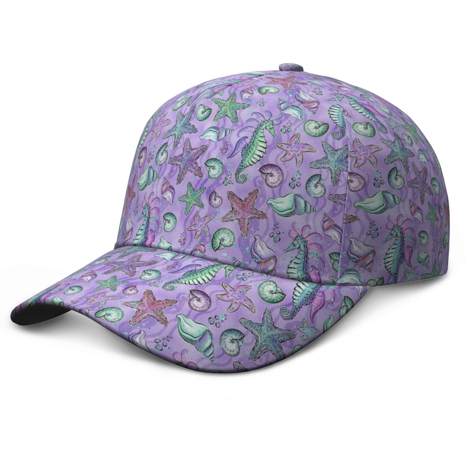 Tropical Ocean Baseball Cap – Seahorse and Starfish Coral Marine ...