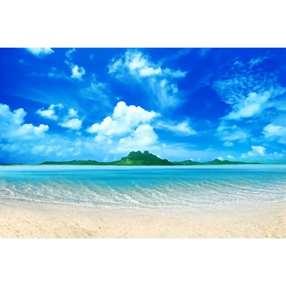 Tropical Ocean Beach Photography Backdrop Sunset Seaside Sands Waves ...