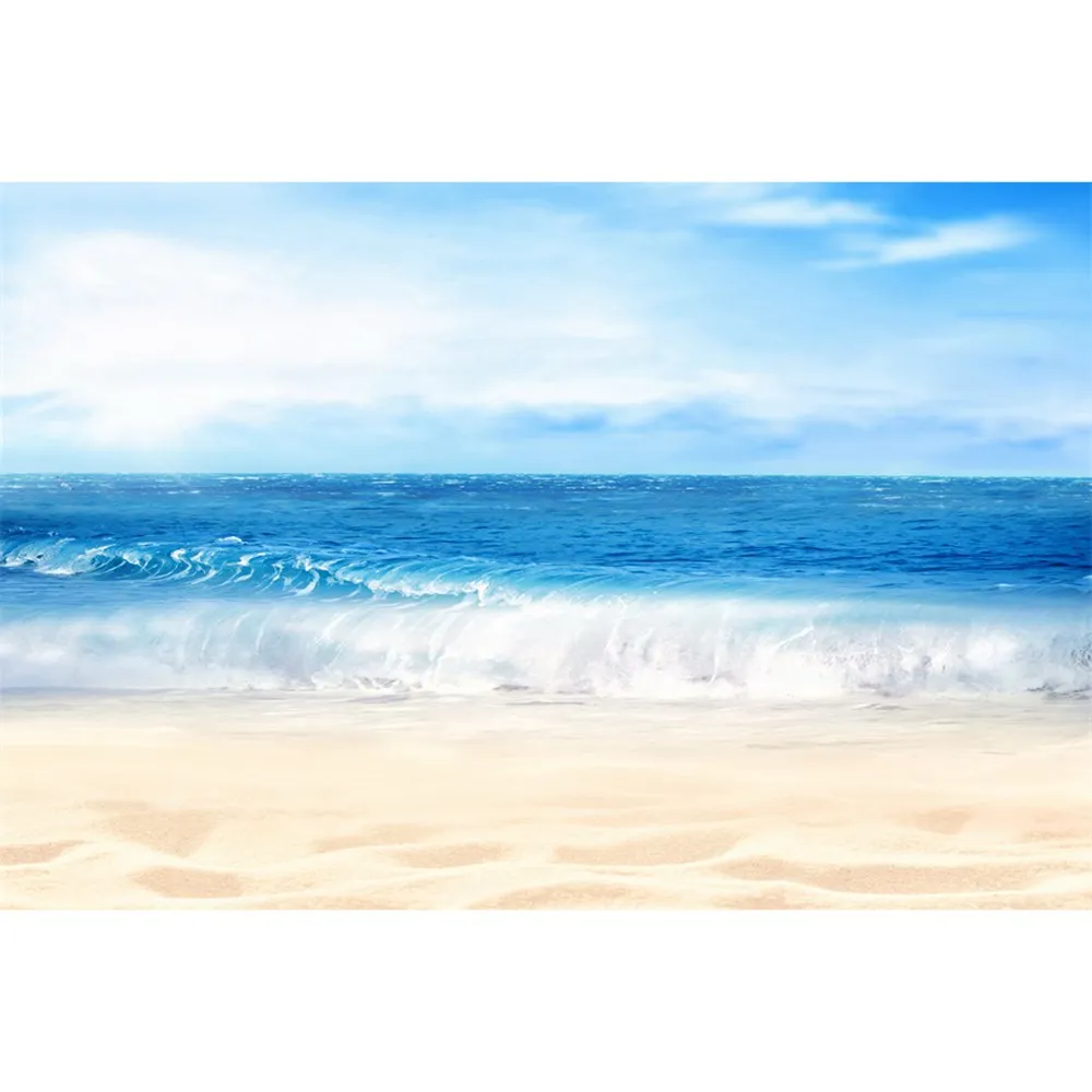 Tropical Ocean Beach Photography Backdrop Sunset Seaside Sands Waves ...