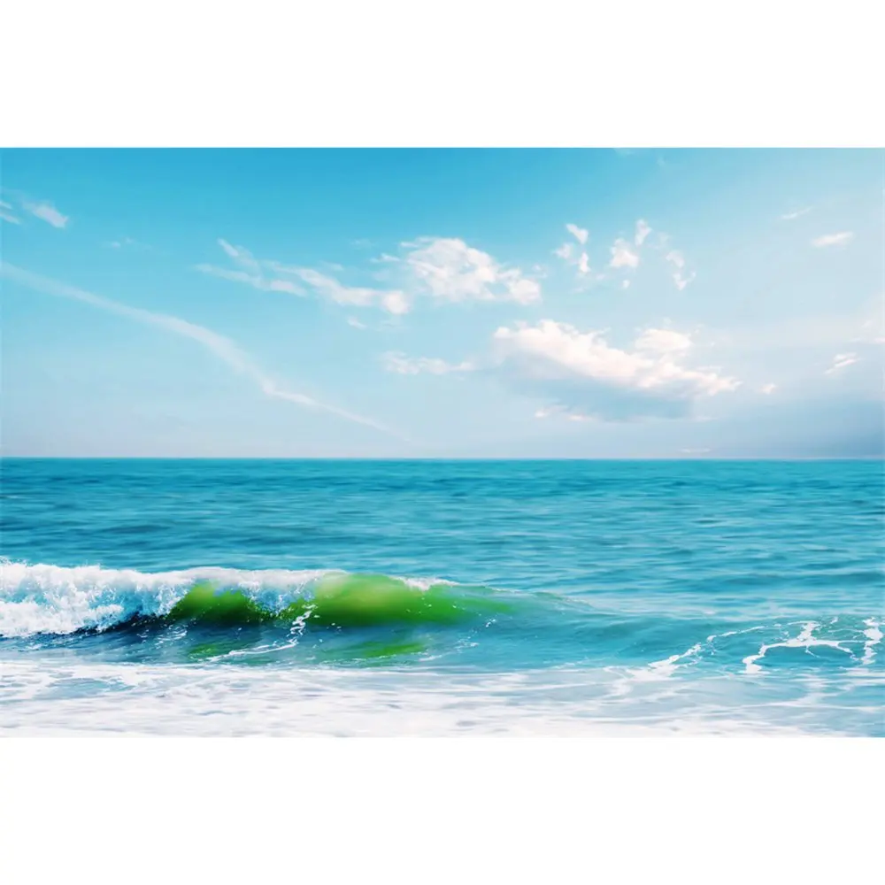 Tropical Ocean Beach Photography Backdrop Sunset Seaside Sands Waves ...