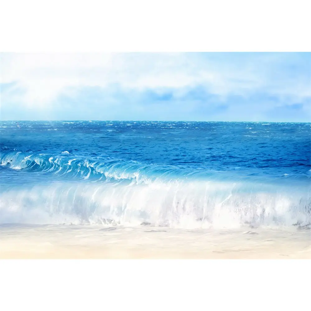 Tropical Ocean Beach Photography Backdrop Sunset Seaside Sands Waves ...