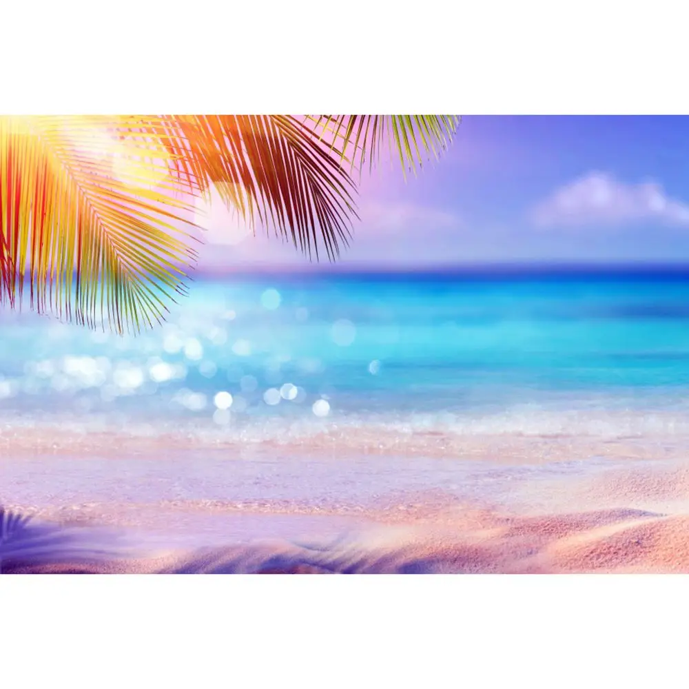 Tropical Ocean Beach Photography Backdrop Sunset Seaside Sands Waves ...