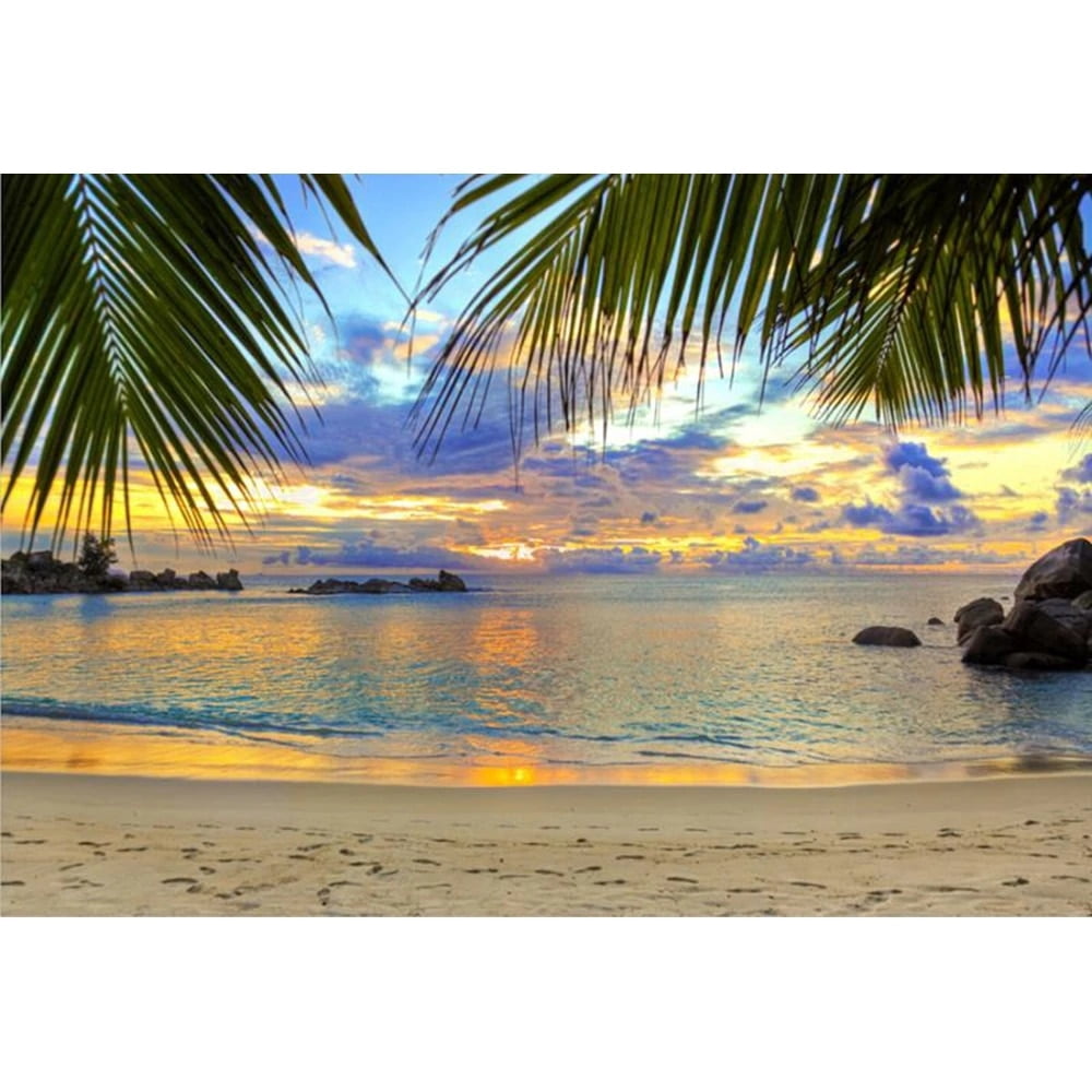 Tropical Ocean Beach Sand Backdrop Photography Summer Seaside Wedding ...