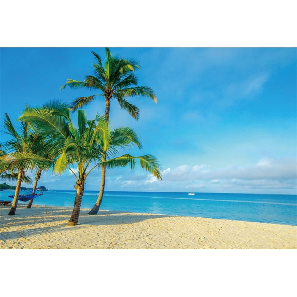 Tropical Ocean Beach Sand Backdrop Photography Summer Seaside Wedding ...
