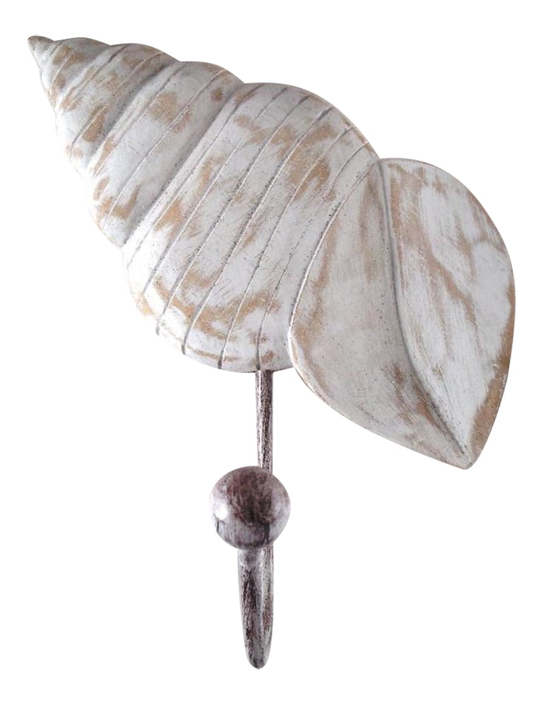 Tropical Ocean Beach Turban Seashell Wood Single Wall Hook - Walmart.com