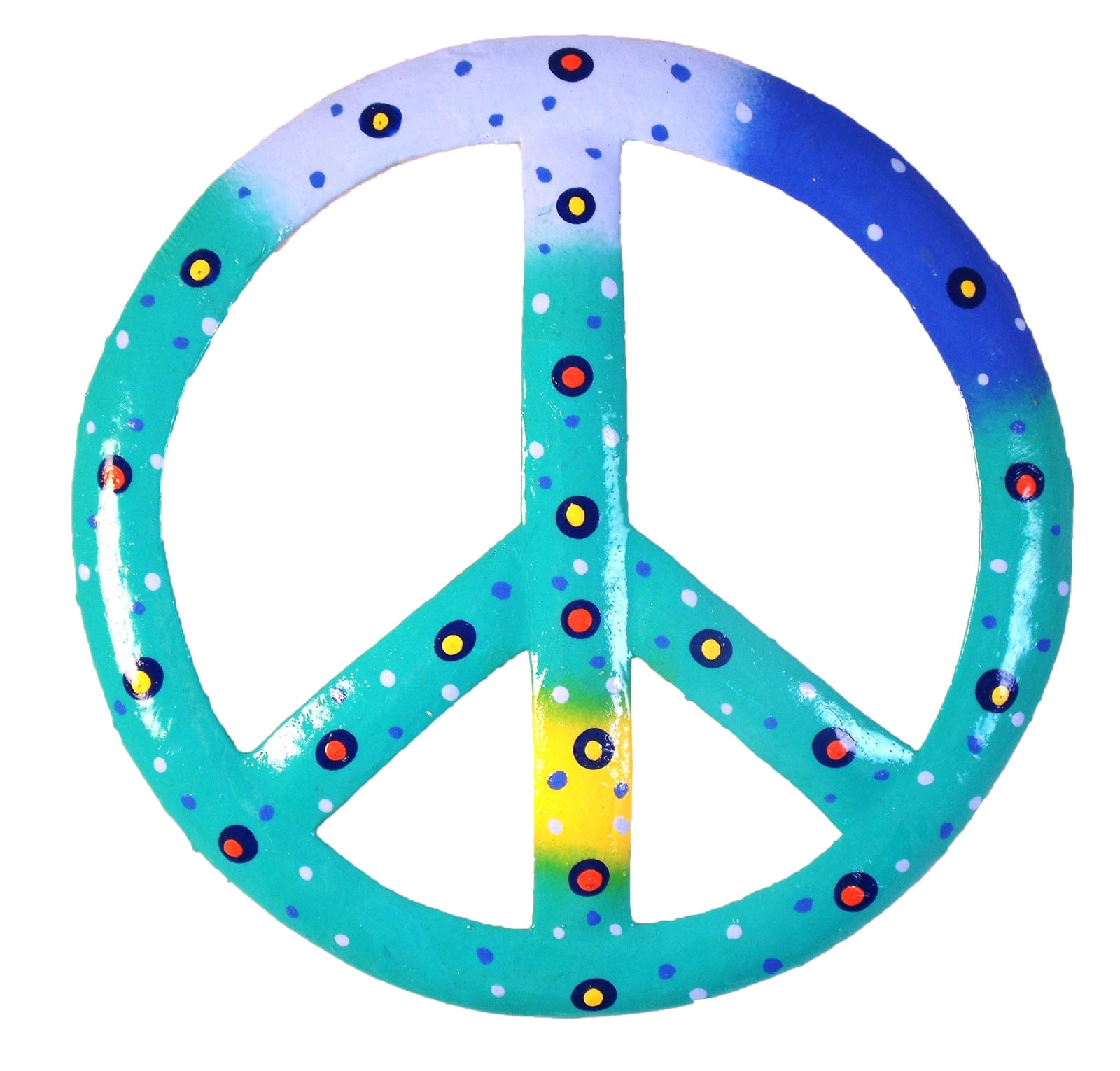 Tropical Ocean Blue Peace Sign 8 Inch Wall Decor Haitian Metal ...
