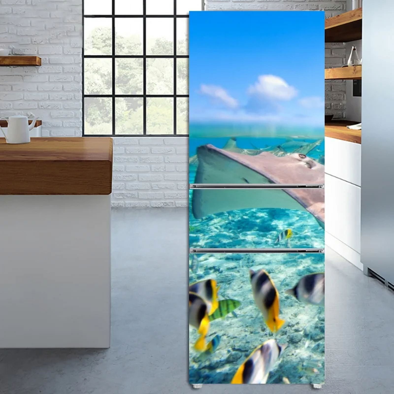 Tropical Ocean Fish Refrigerator Door Sticker The Underwater World ...