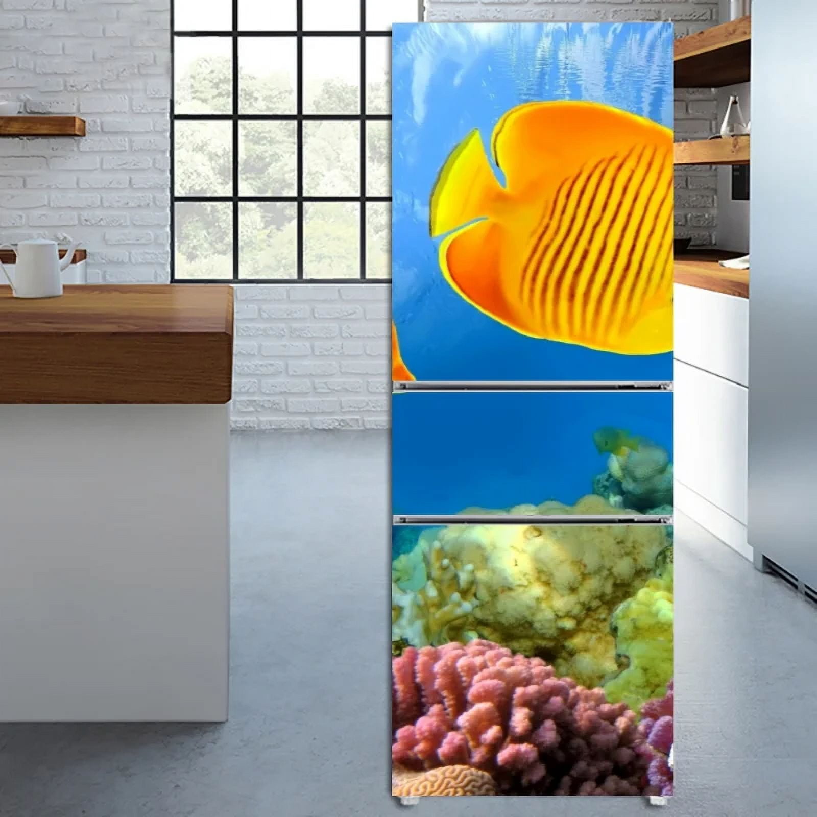 Tropical Ocean Fish Refrigerator Door Sticker The Underwater World ...