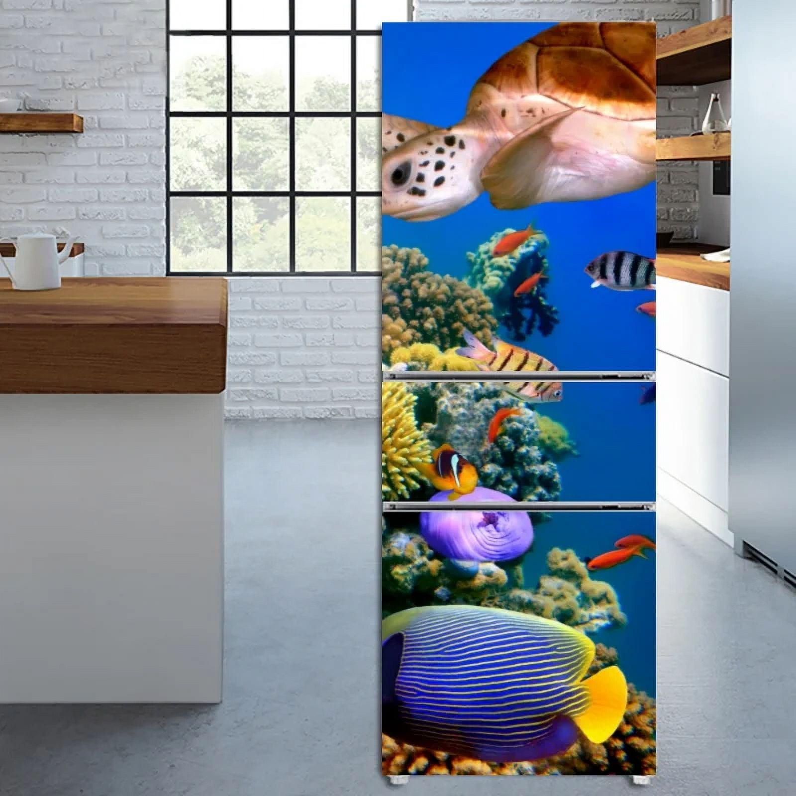Tropical Ocean Fish Refrigerator Door Sticker The Underwater World ...