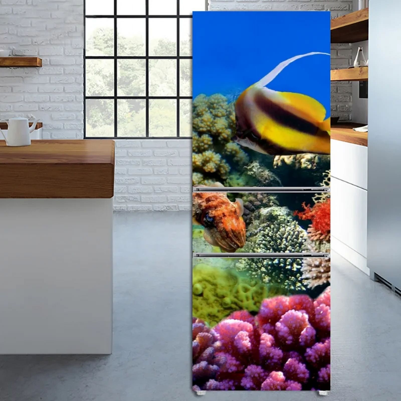 Tropical Ocean Fish Refrigerator Door Sticker The Underwater World ...