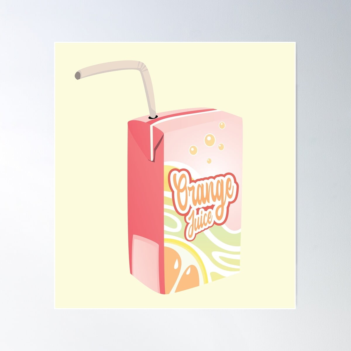 Tropical Orange Juice Box - 100% Juice Drink Poster Wall Art, Modern ...