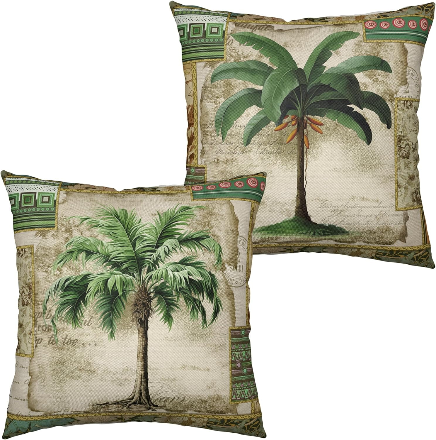 Tropical Palm Banana Tree Decorative Pillow Covers Hawaii Coconut Tree ...
