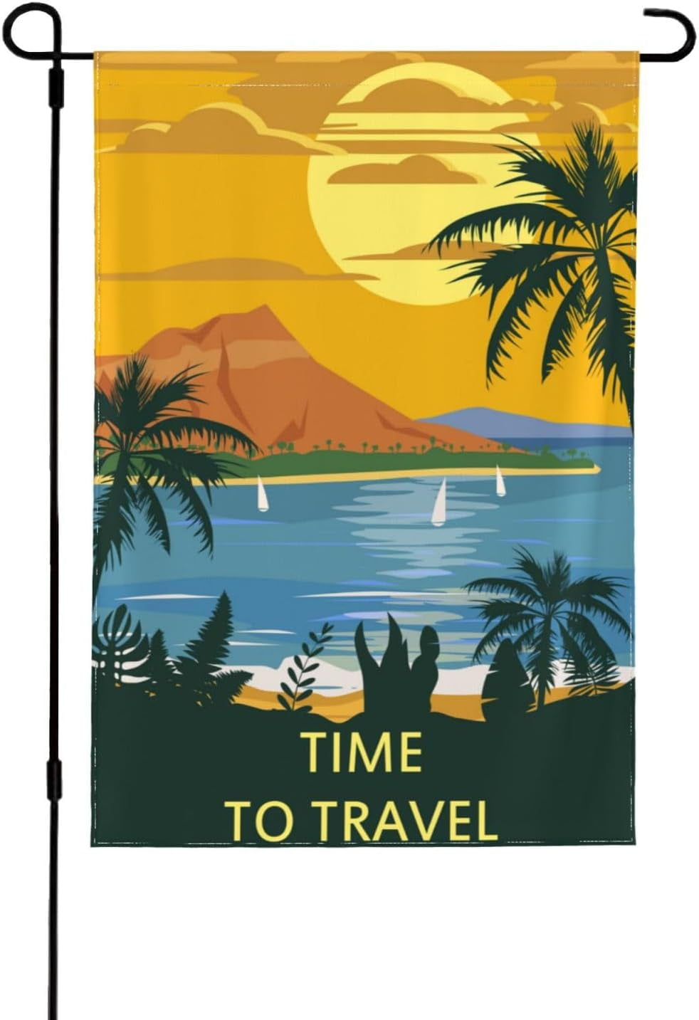 Tropical Palm Beach Garden Flags Summer Sunset Garden Flag for Outside ...