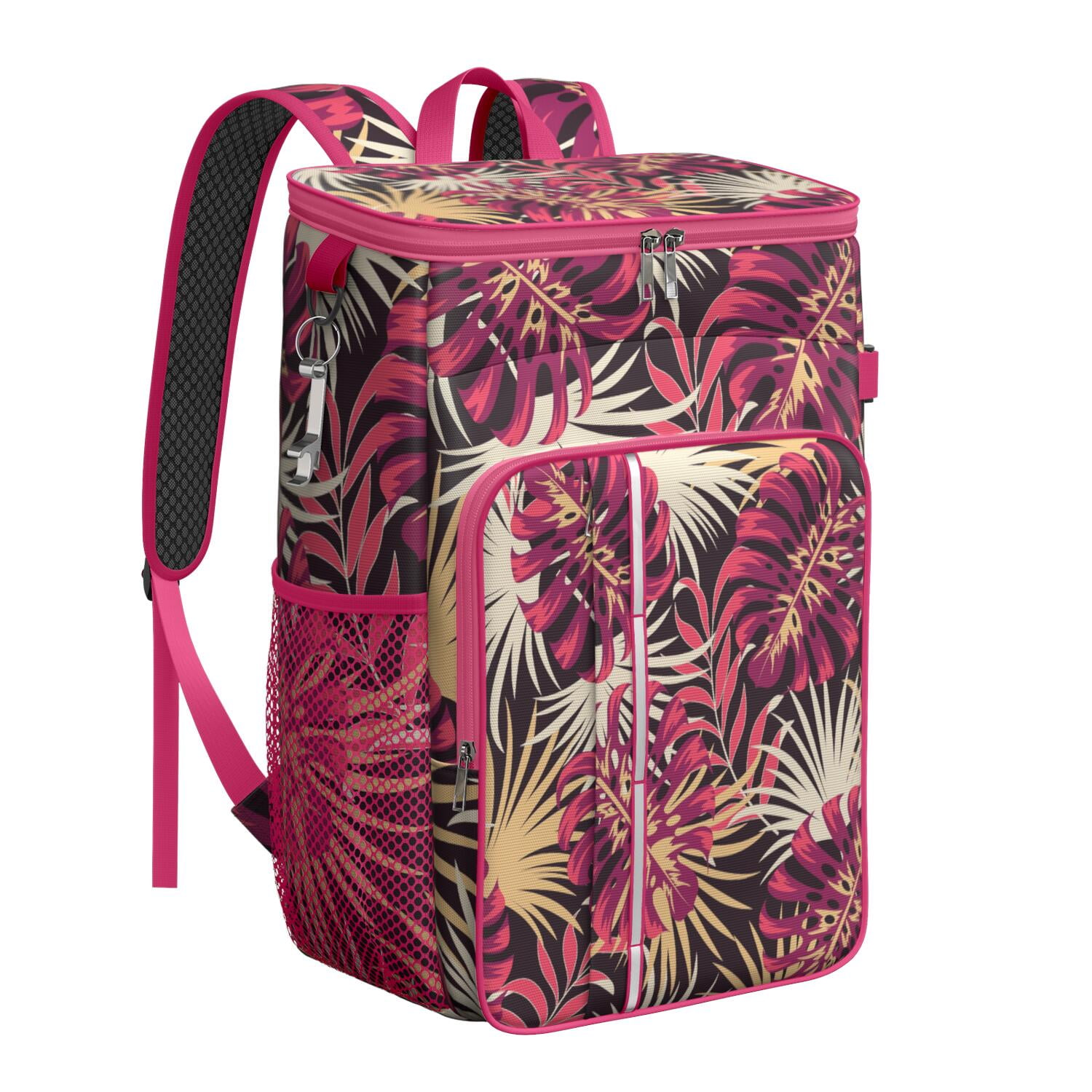 Tropical Palm Leaf Backpack Cooler, Leakproof Insulated Cooler Bag with ...