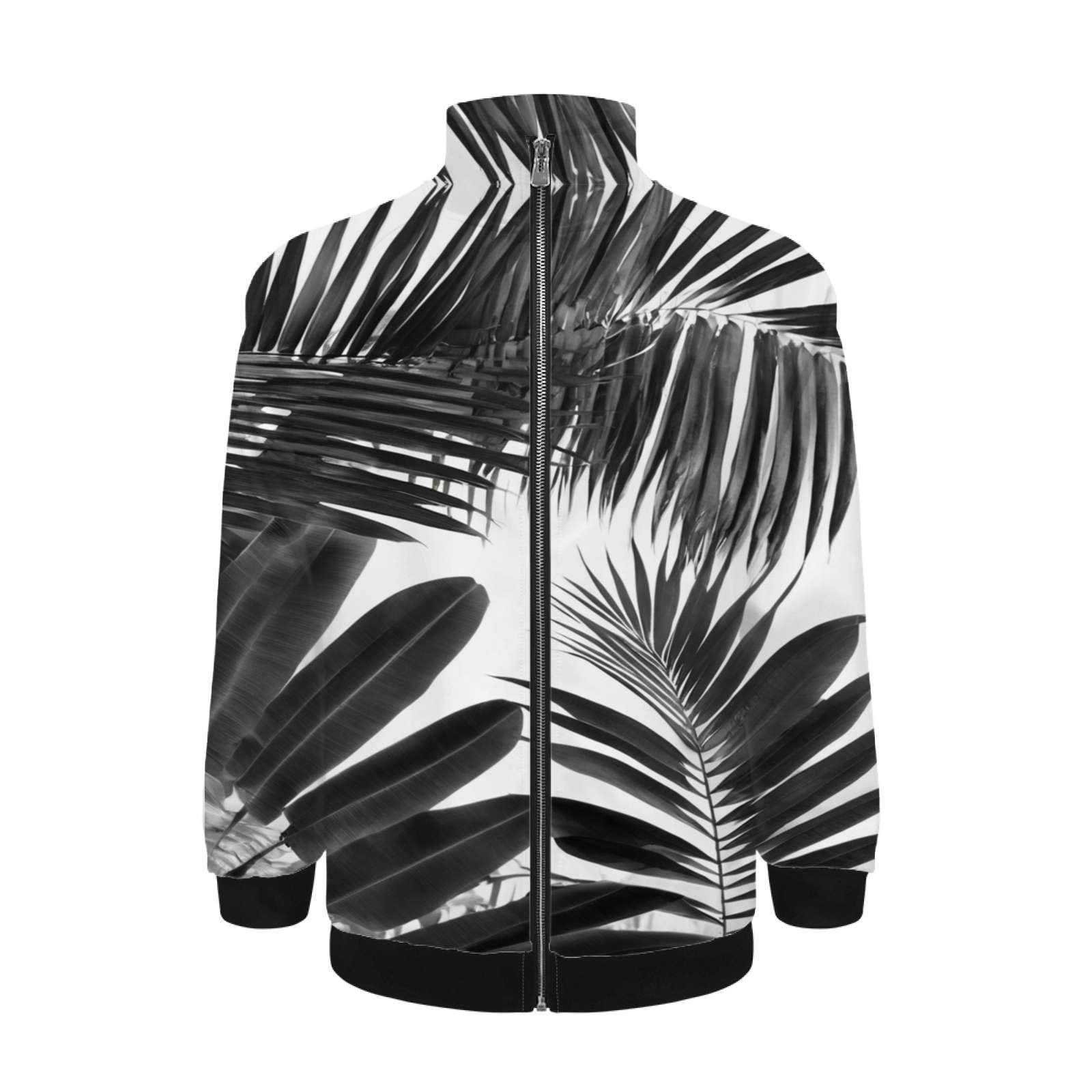 Tropical Palm Leaf Print Jacket Men's Street Cool Long Sleeves Coat ...