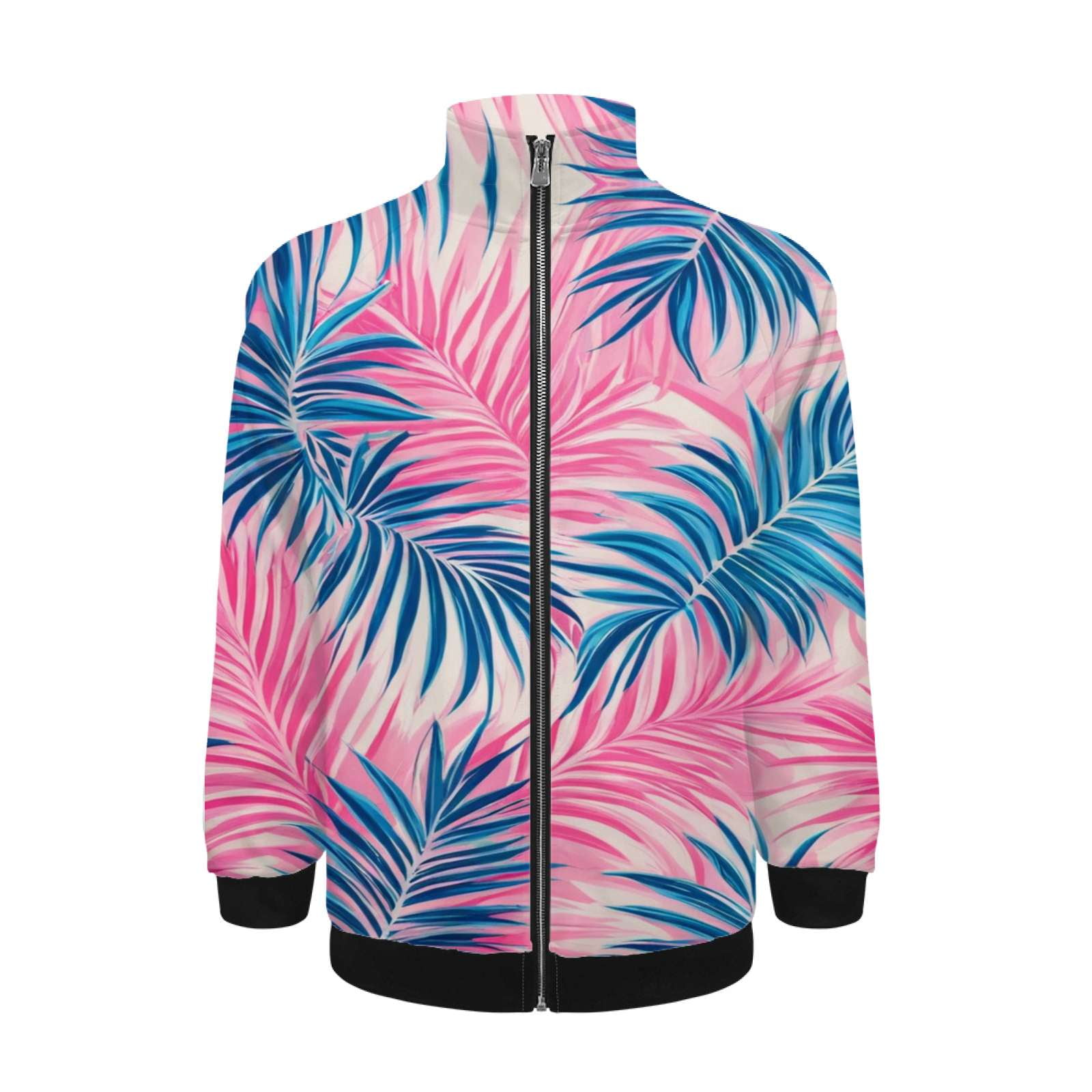 Tropical Palm Leaf Print Jacket Men's Street Cool Long Sleeves Coat ...