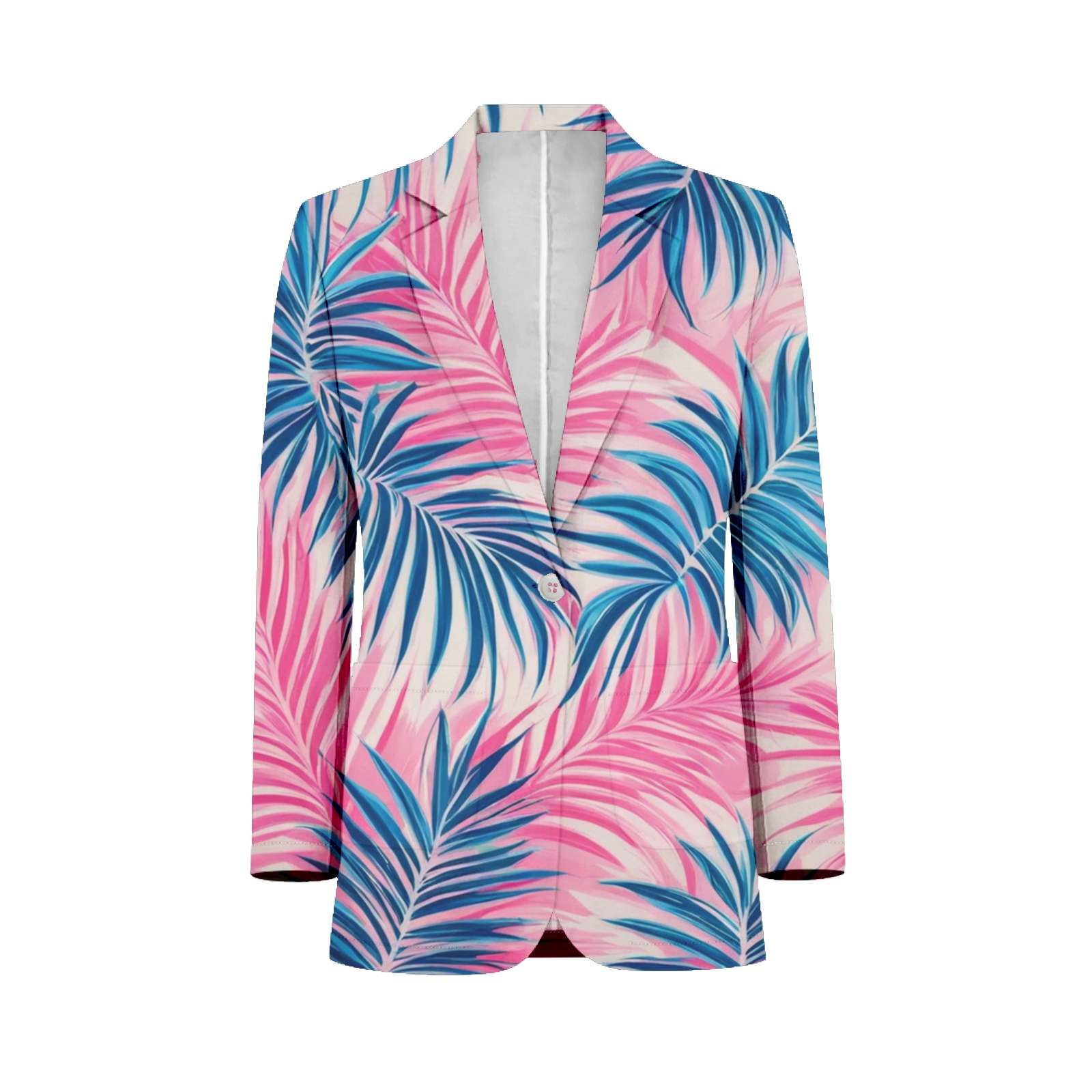 Tropical Palm Leaf Print Mens Suits Shawl Collar Slim Fit Suit Mens ...