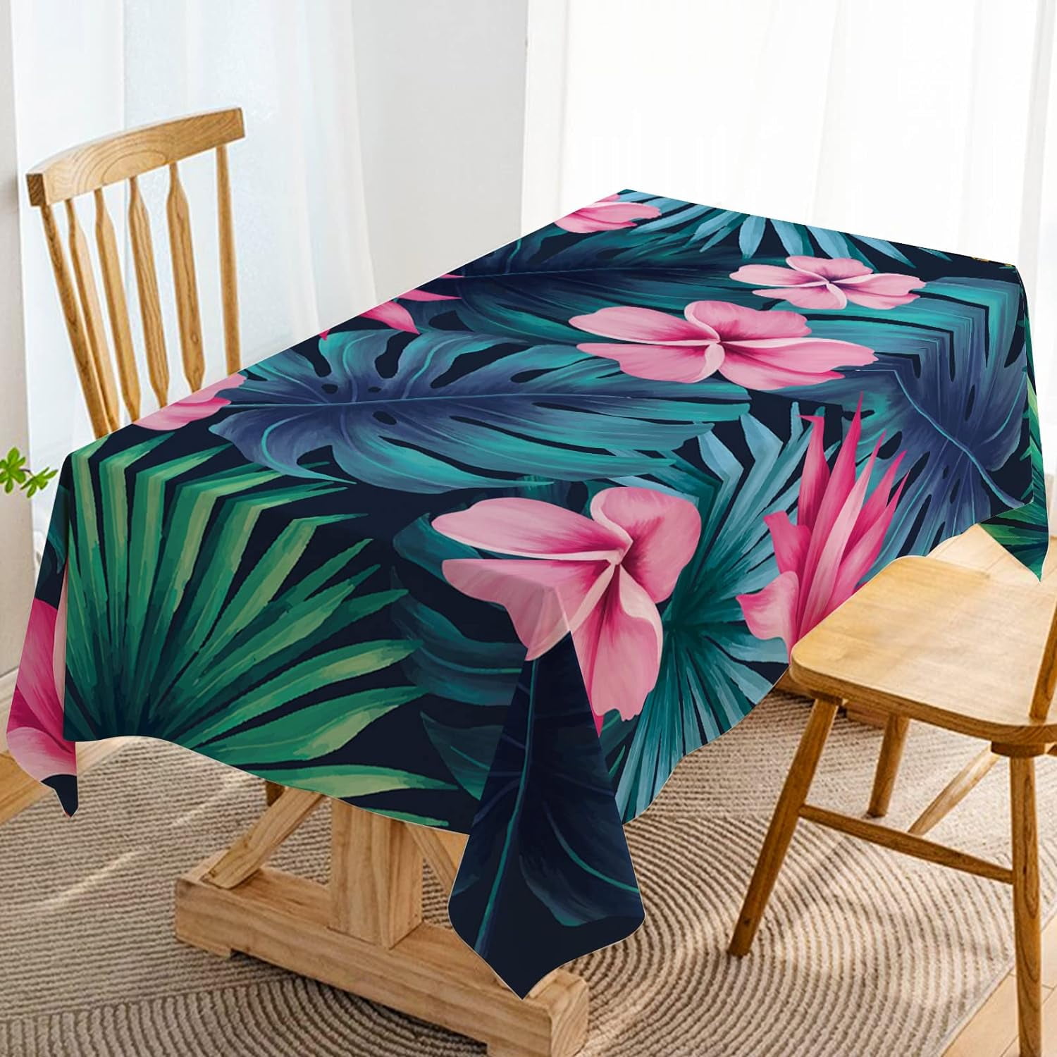 Tropical Palm Leaf Tablecloths Summer Luau Hawaiian Themed Indoor ...