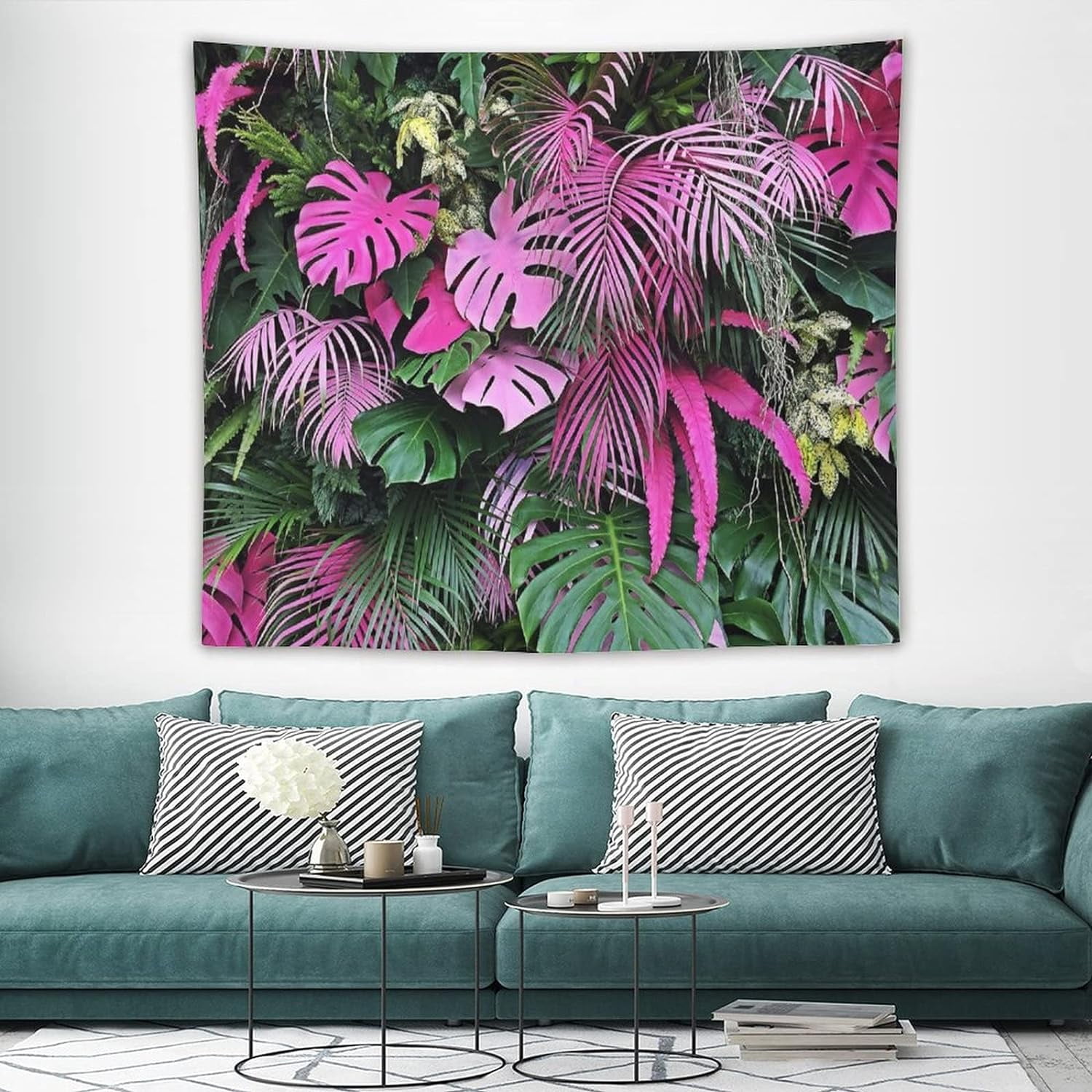 Tropical Palm Leaf Tapestry,Jungle Palm Tree Plant 3D Art Tapestries ...