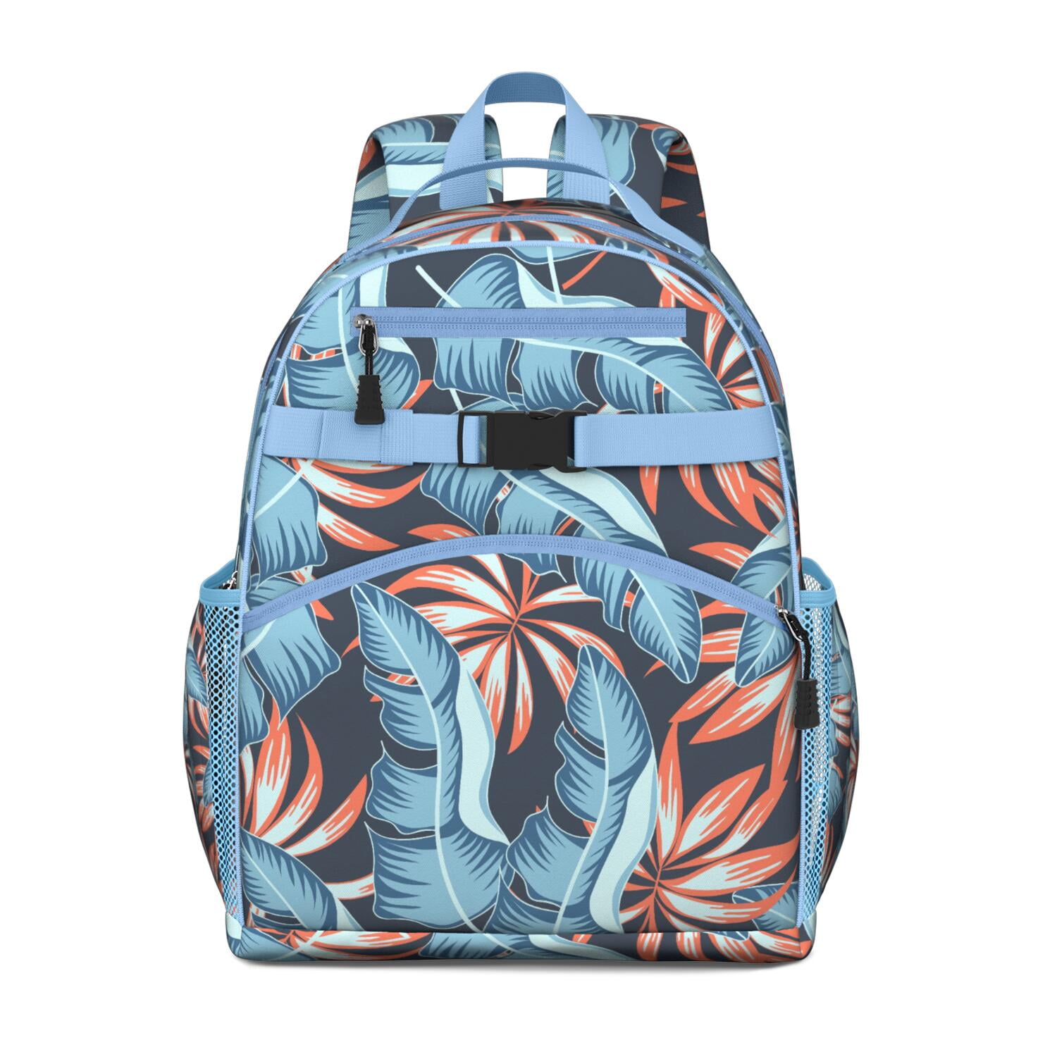 Tropical Palm Leaf Waterproof Book Bag - Ergonomic Spine-Protecting ...