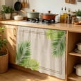 Tropical Palm Leaves Cabinet Curtains for Kitchen 35"W x 35"L, Nature ...