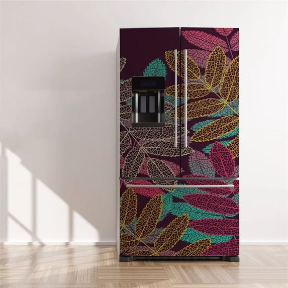 Tropical Palm Leaves Fridge Stickers Natural Green Leaf Refrigerator ...