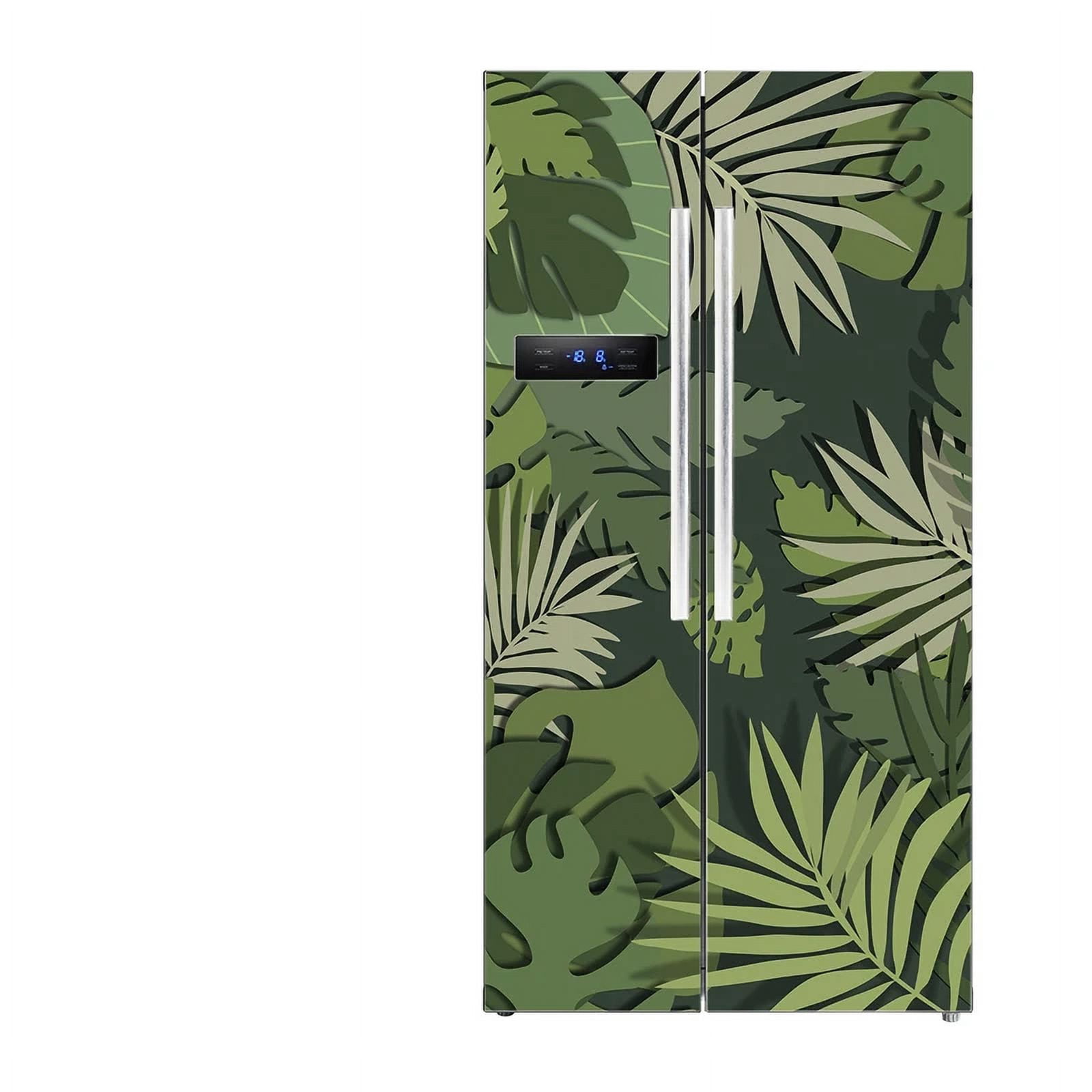 Tropical Palm Leaves Fridge Stickers Natural Green Leaf Refrigerator ...