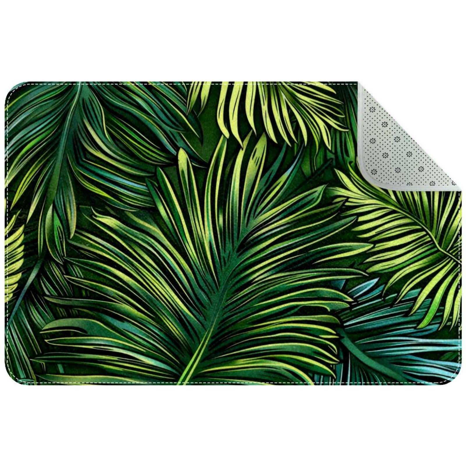 Tropical Palm Leaves Pattern Entryway Rug, 2x3 Area Rug Indoor Door Mat ...