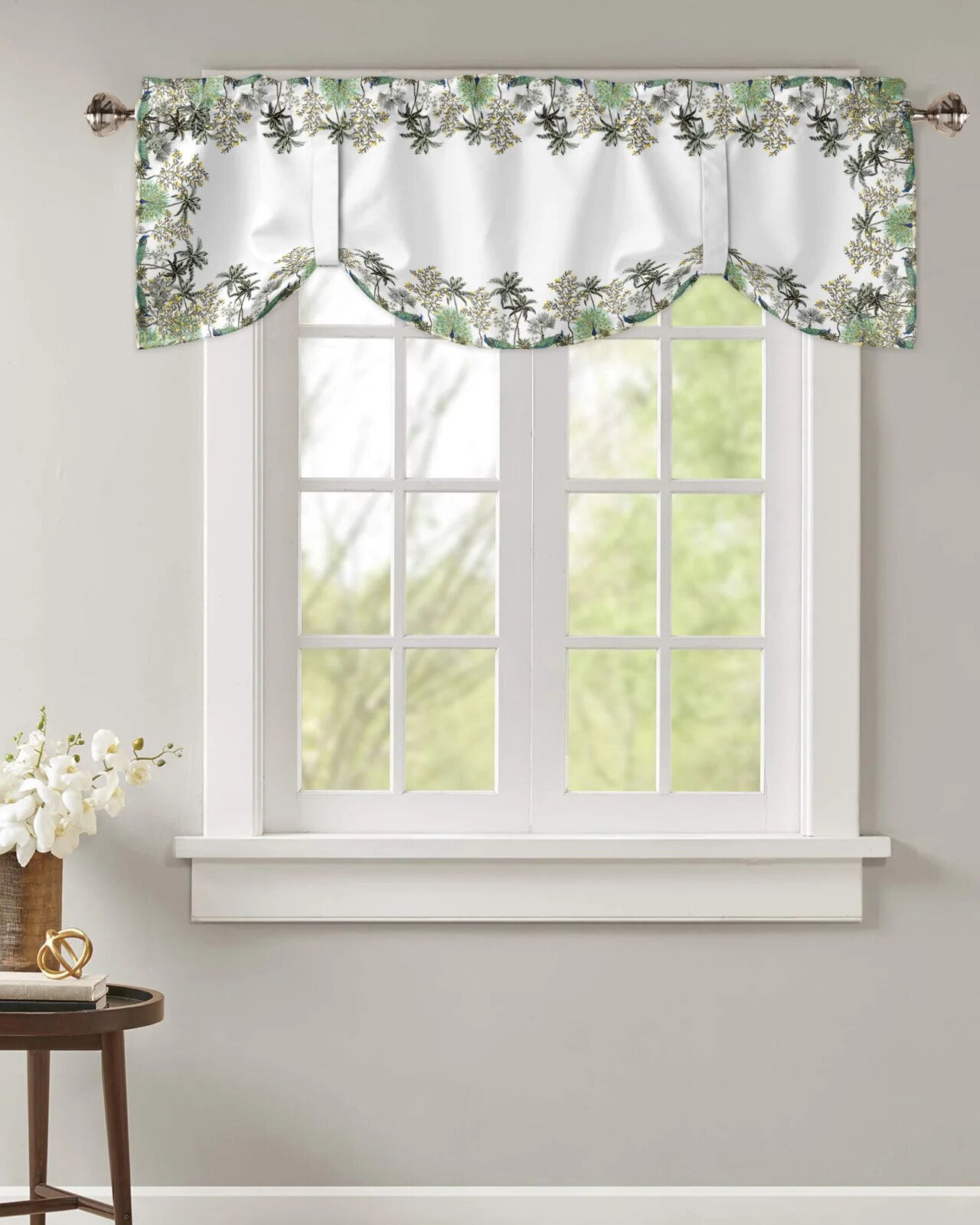 Tropical Palm Tree Coconut Tree Small Curtain Rod Pocket Short Curtains ...